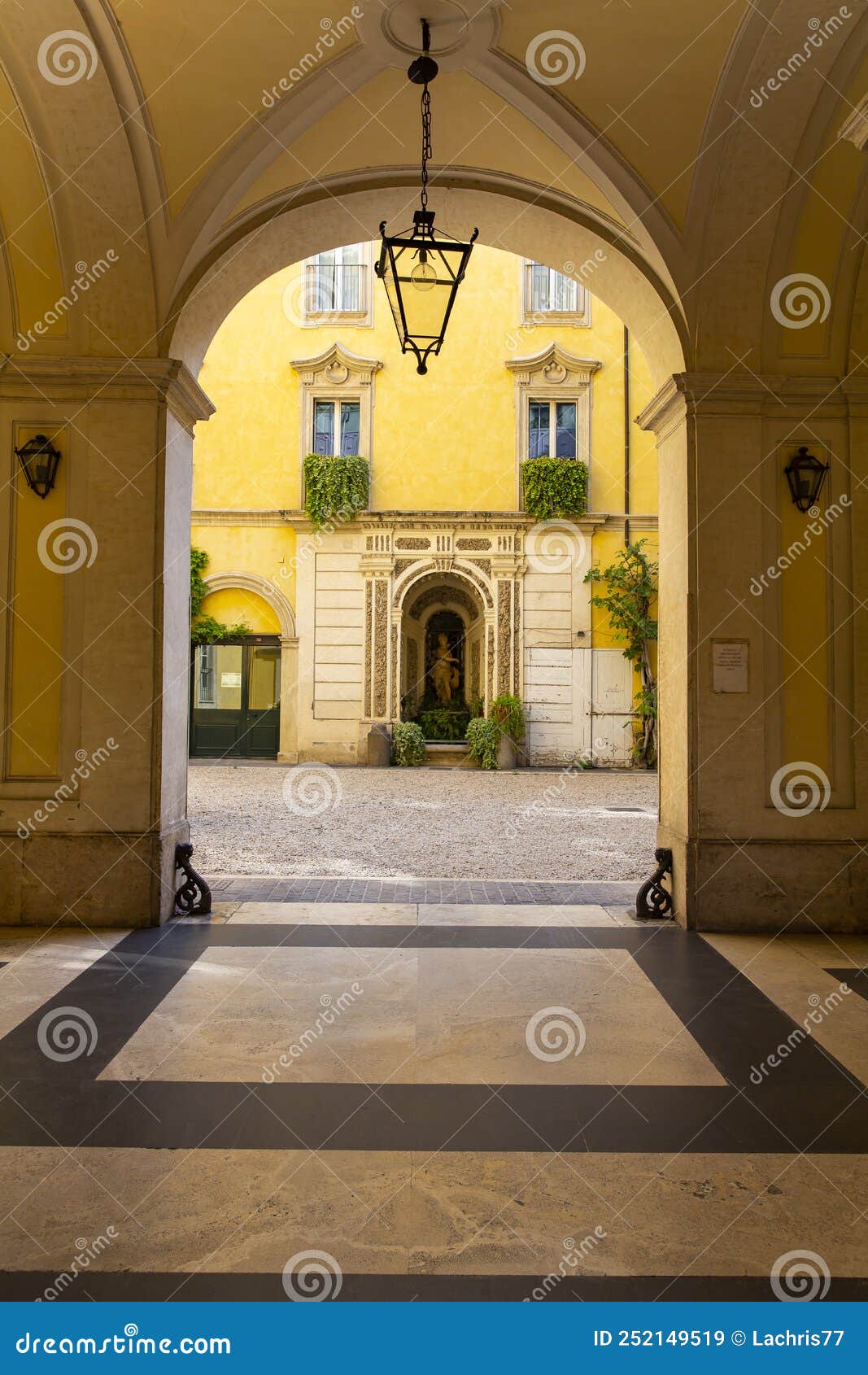 Beautiful View Inside a Palace in Rome Stock Image - Image of gate ...