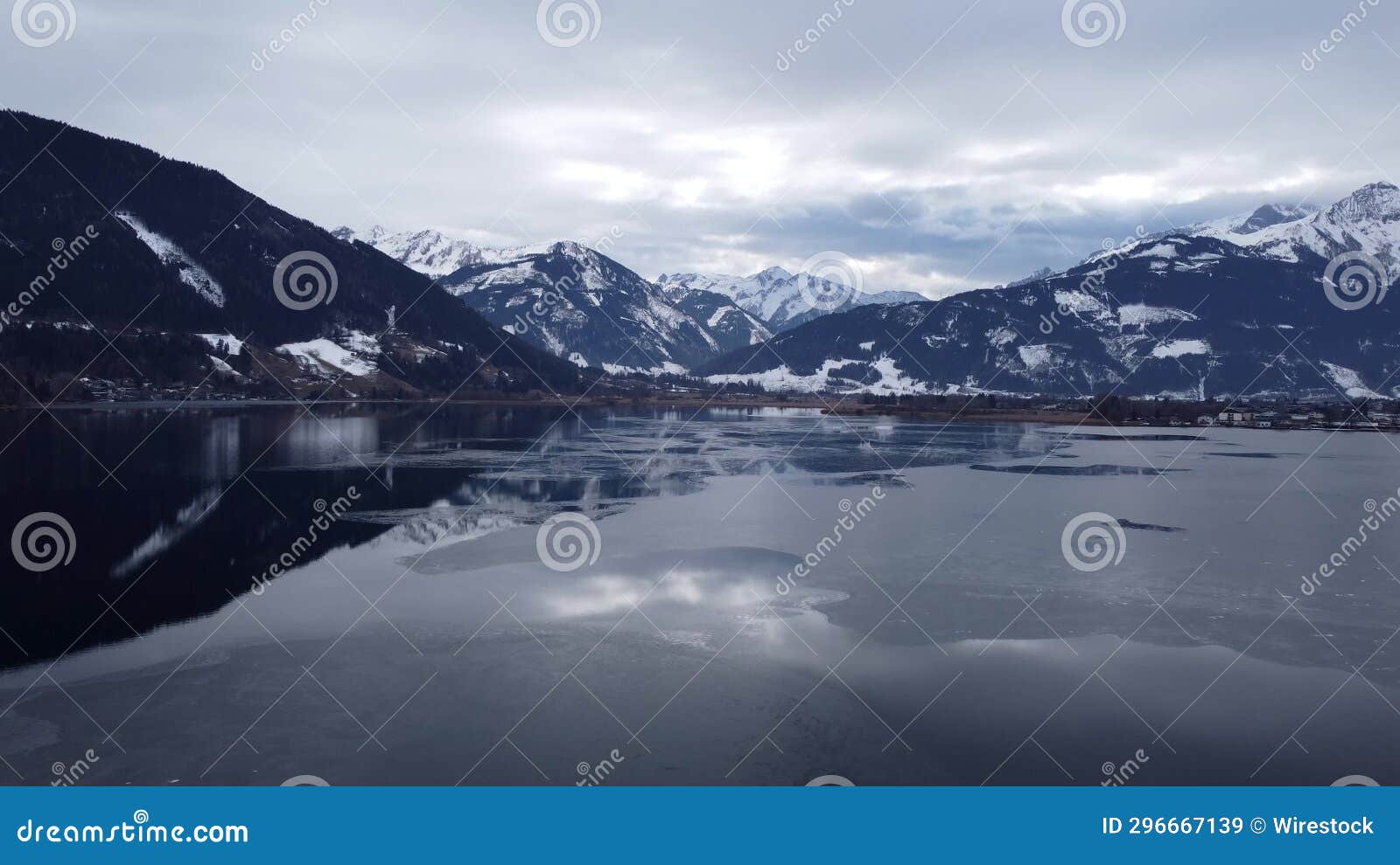 Beautiful View of a Lake between Snowy Mountains Stock Video - Video of ...