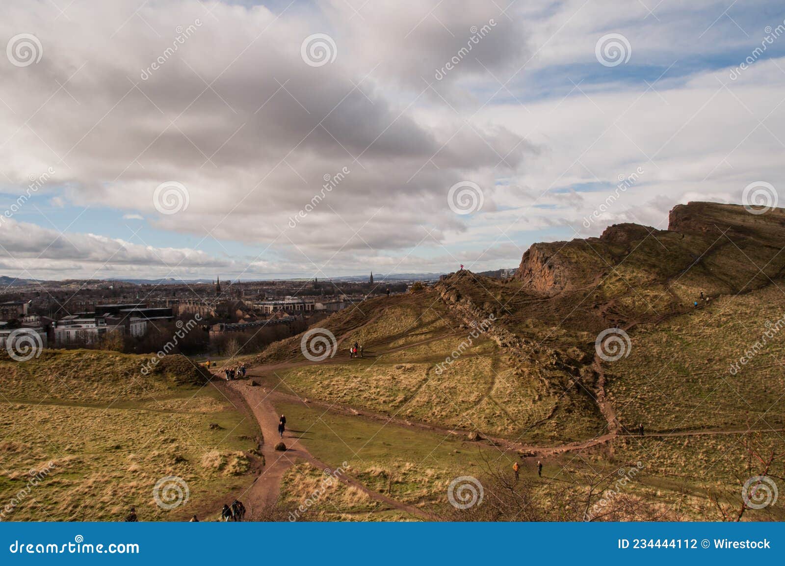 Beautiful View of a Landscape with Cliffs in Edinburgh, Scotland Stock ...