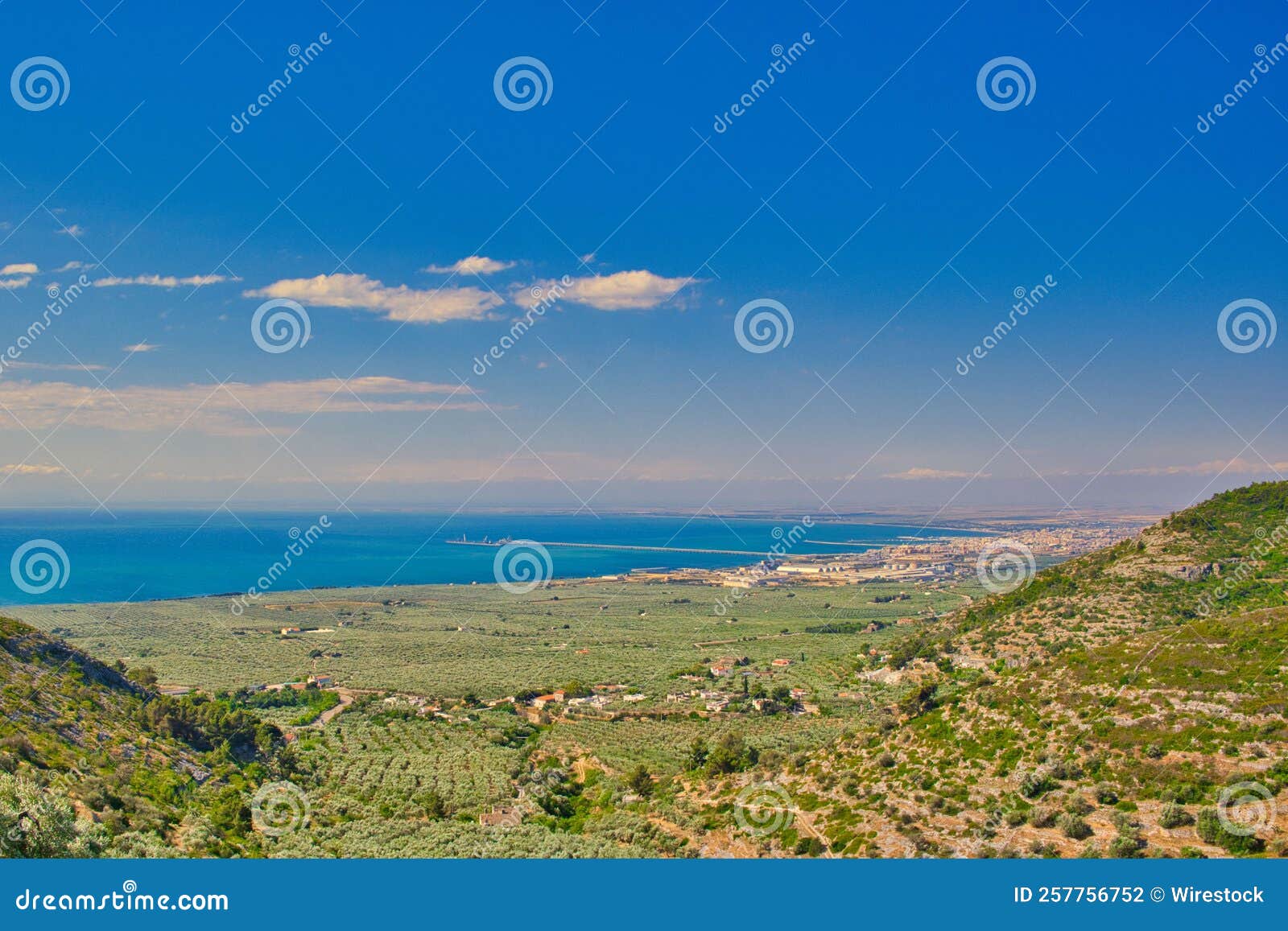 Beautiful View of a Landscape with a Forest and a Sea in a Background ...