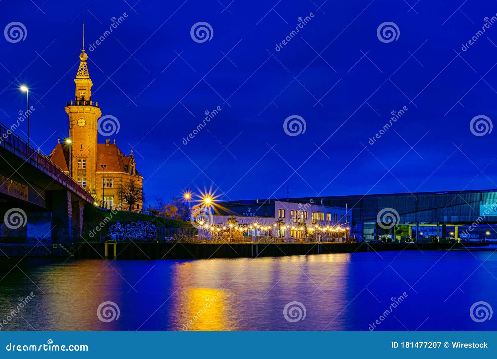 Beautiful View of the Lights on the Buildings by a River Captured at ...