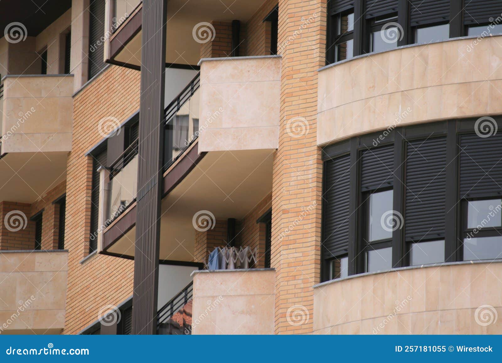 Beautiful View of a Modern Apartment Building with Balconies Stock ...