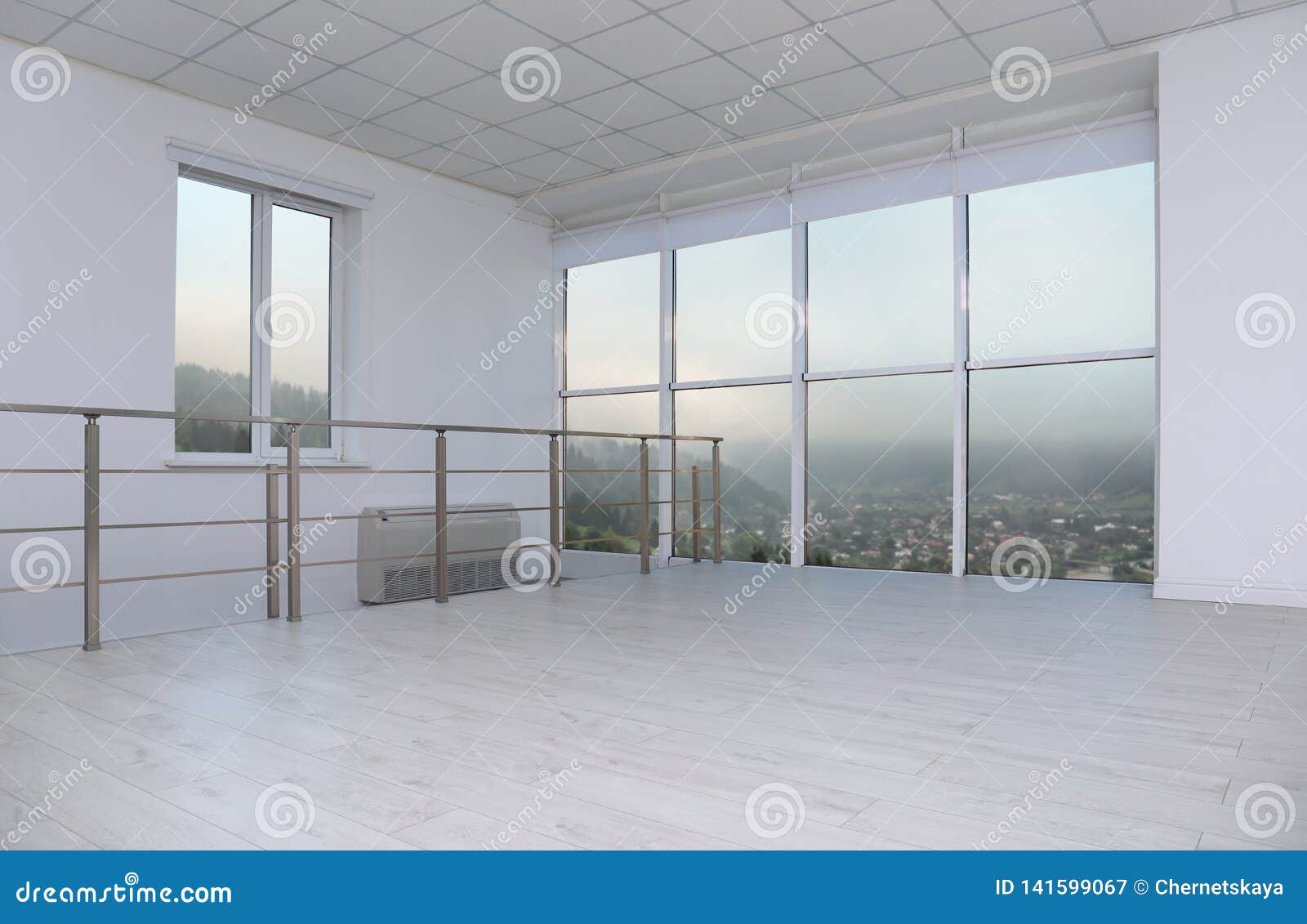 Beautiful View from Modern Large Windows Stock Image - Image of decor ...