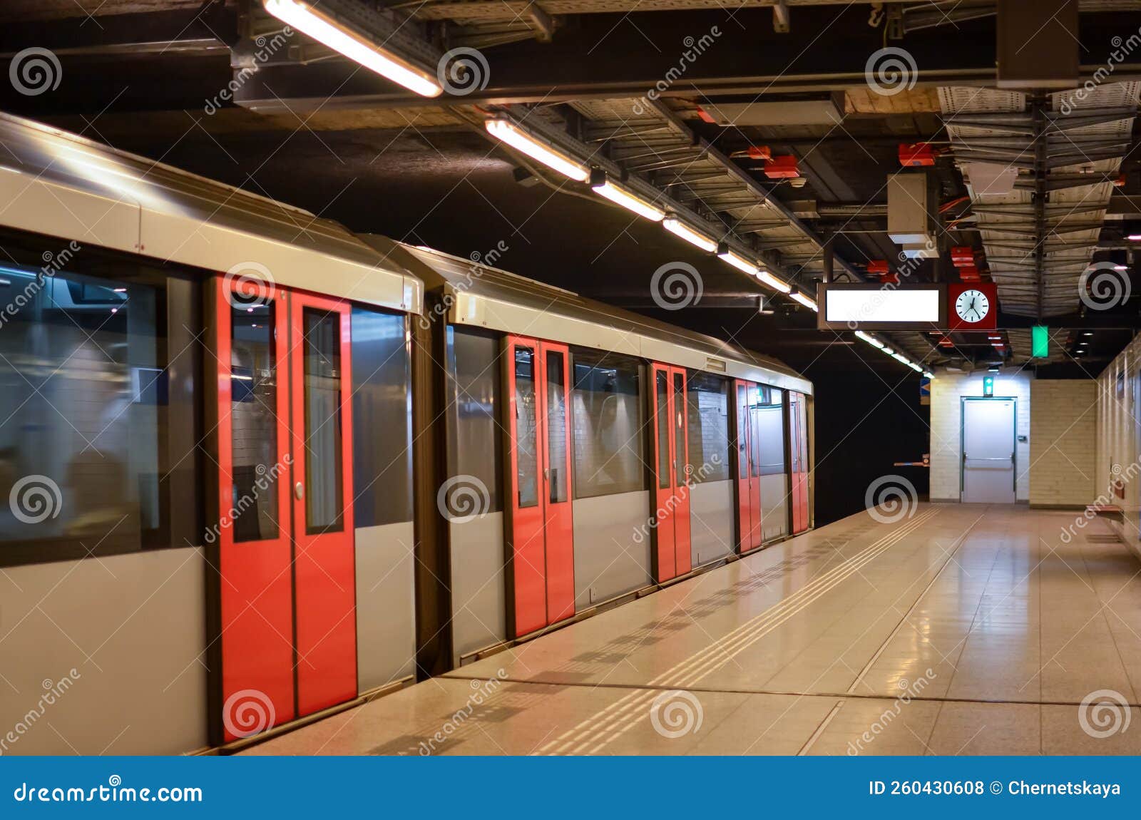 Beautiful View of Modern Subway Station with Train Stock Photo - Image ...