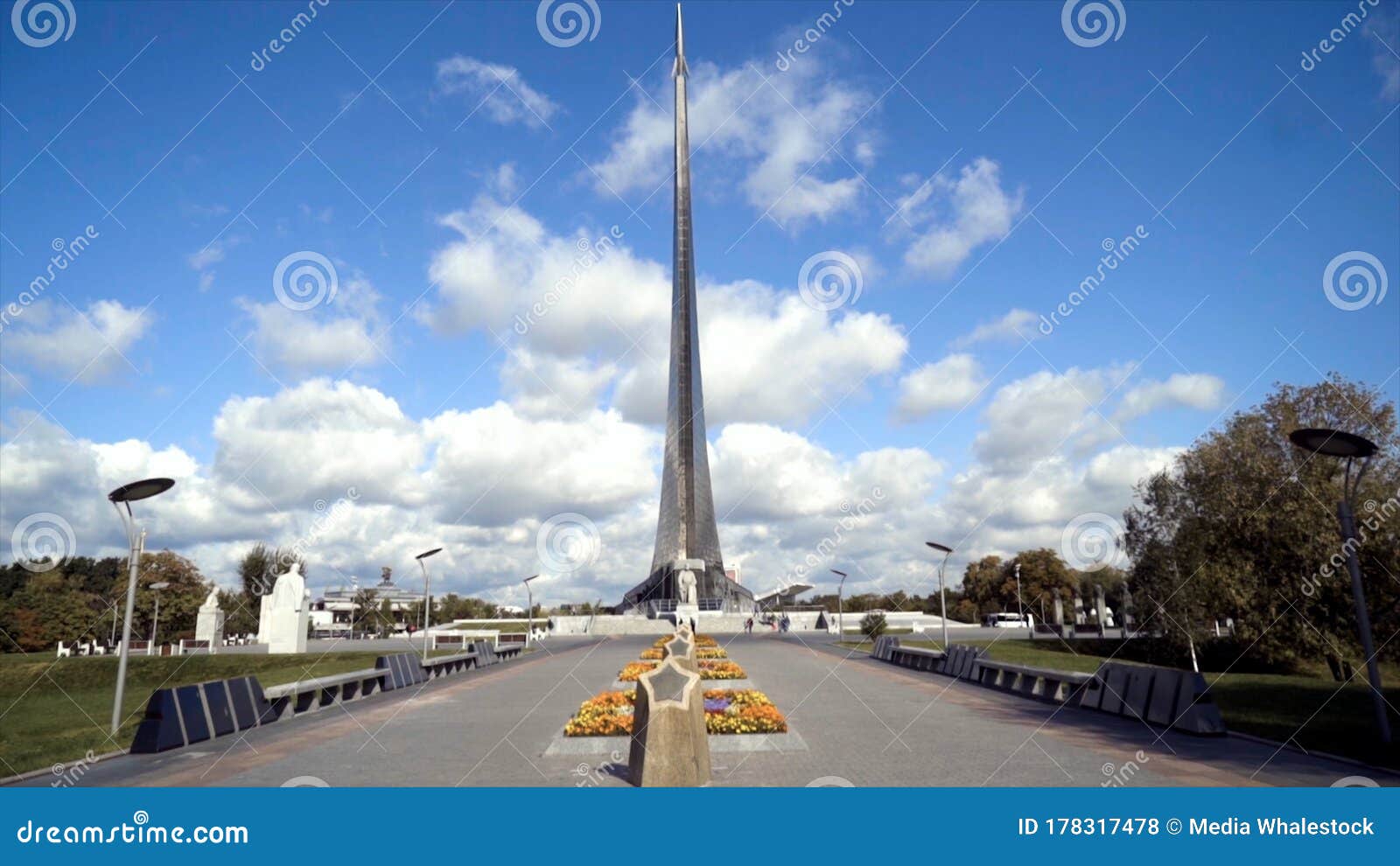 Beautiful View of Monument with Rocket on Background of Blue Sky ...