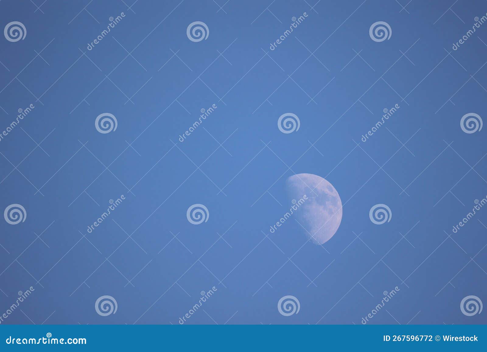 Beautiful View of a Moon with Blue Sky in the Background Stock Photo ...