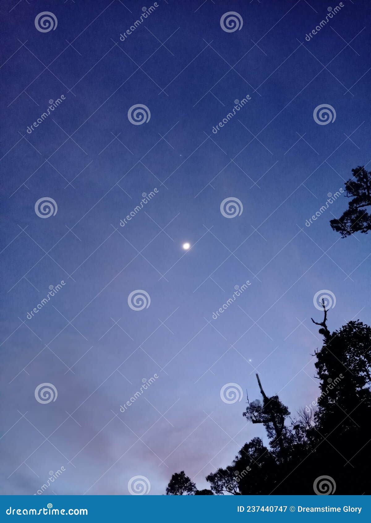 Beautiful View of the Moon on the Night Stock Image - Image of horizon ...