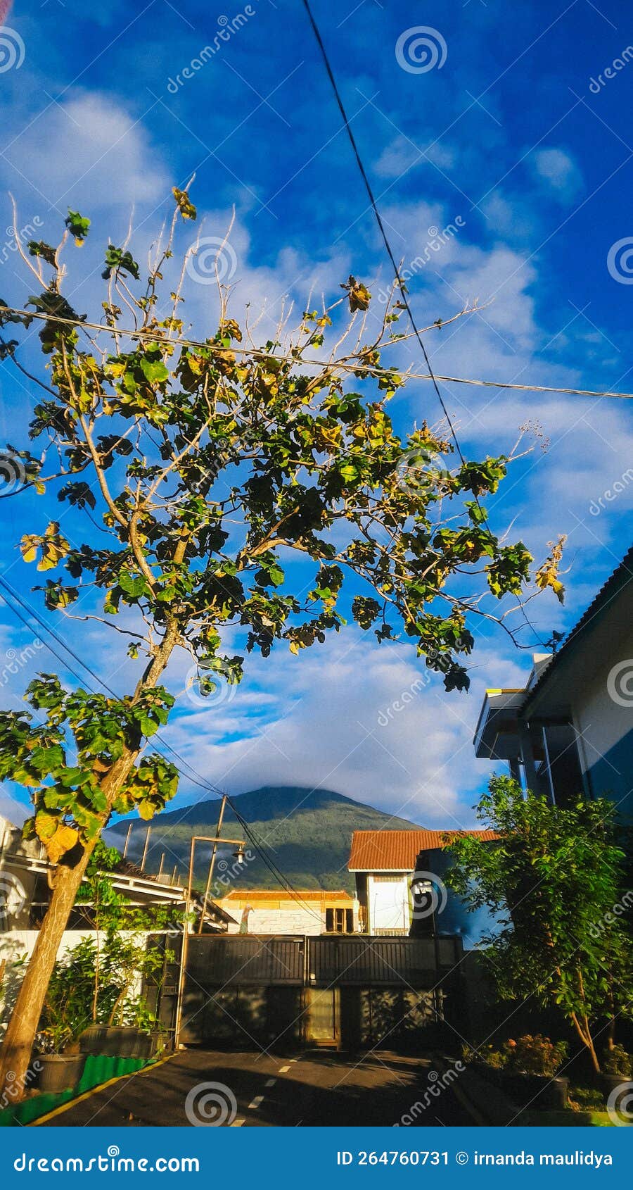 Beautiful View of Mount Ciremai on a Sunny Morning Stock Image - Image ...