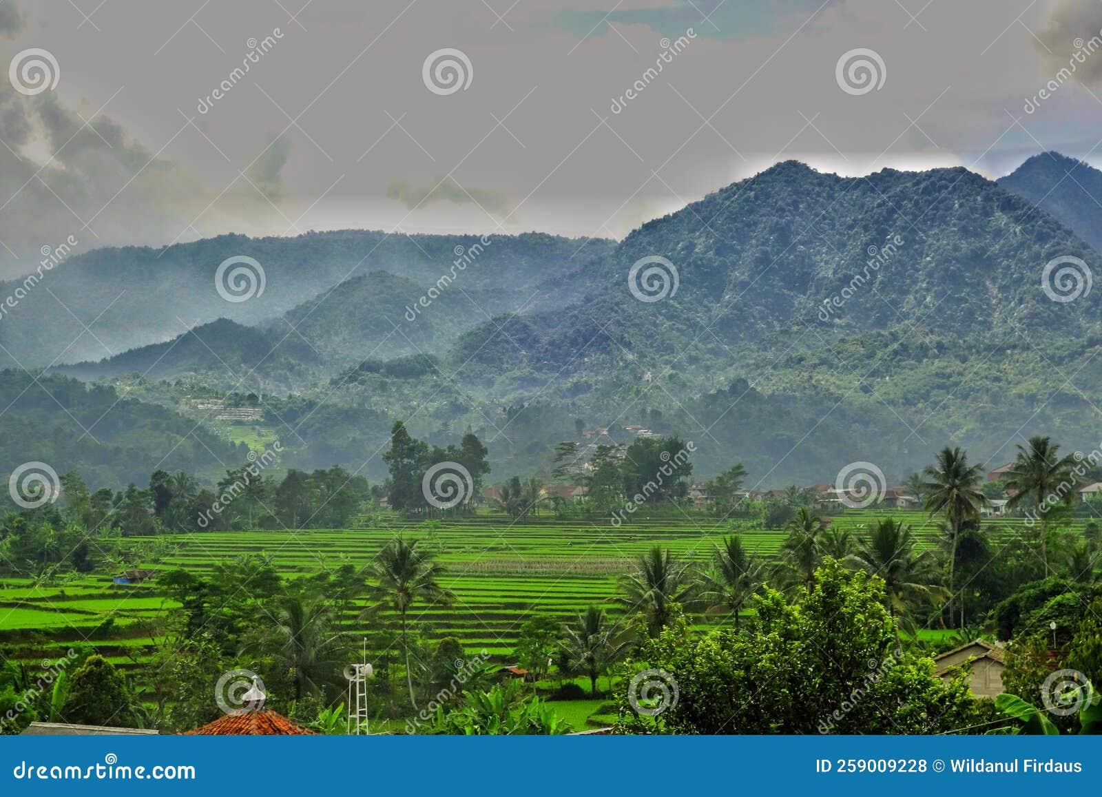 Beautiful View of Mountain Hill in Bogor, Indonesia. Stock Photo ...