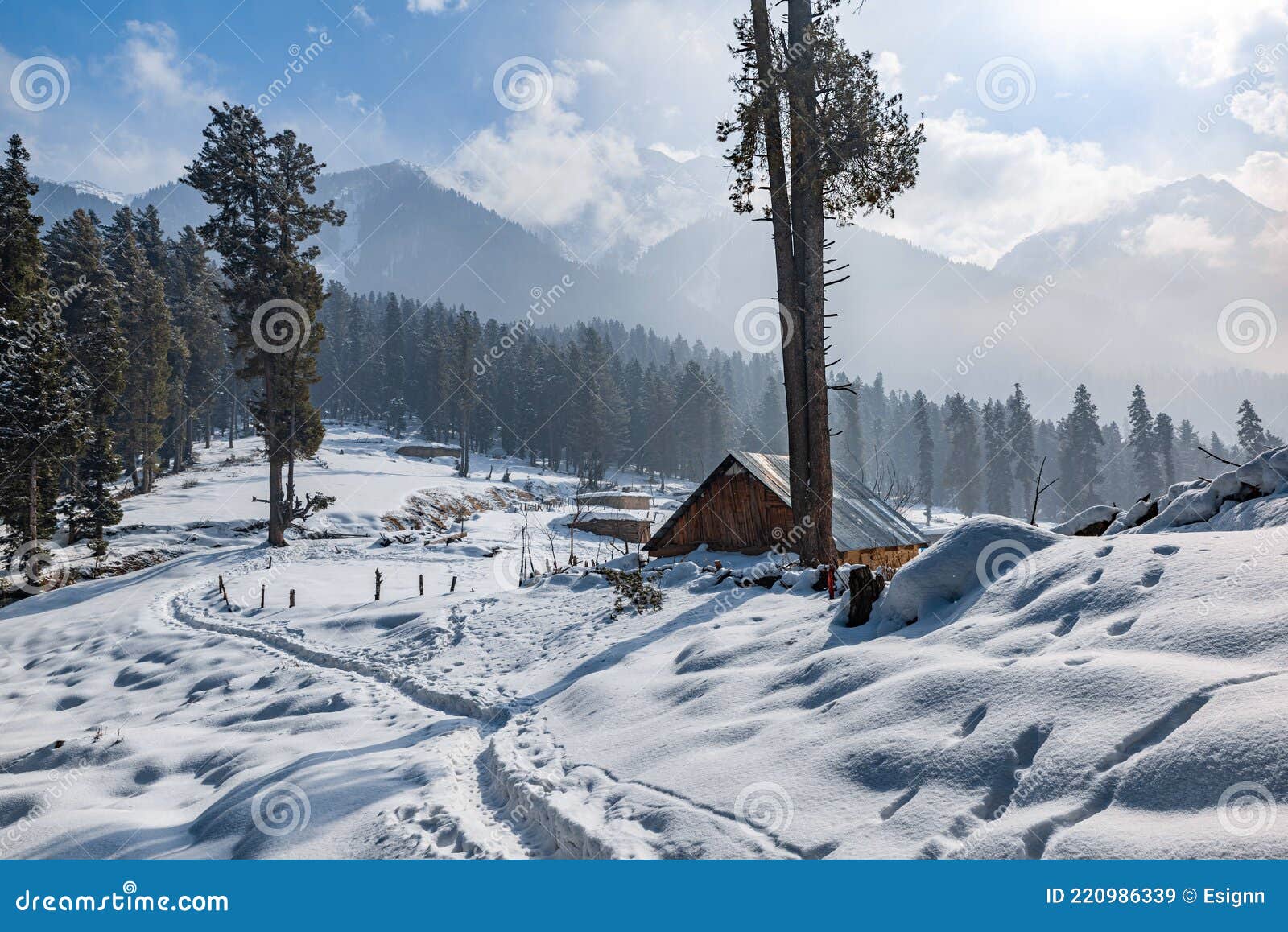 Beautiful View of Pahalgam Valley, Pahalgam, Kashmir, India Stock Image ...