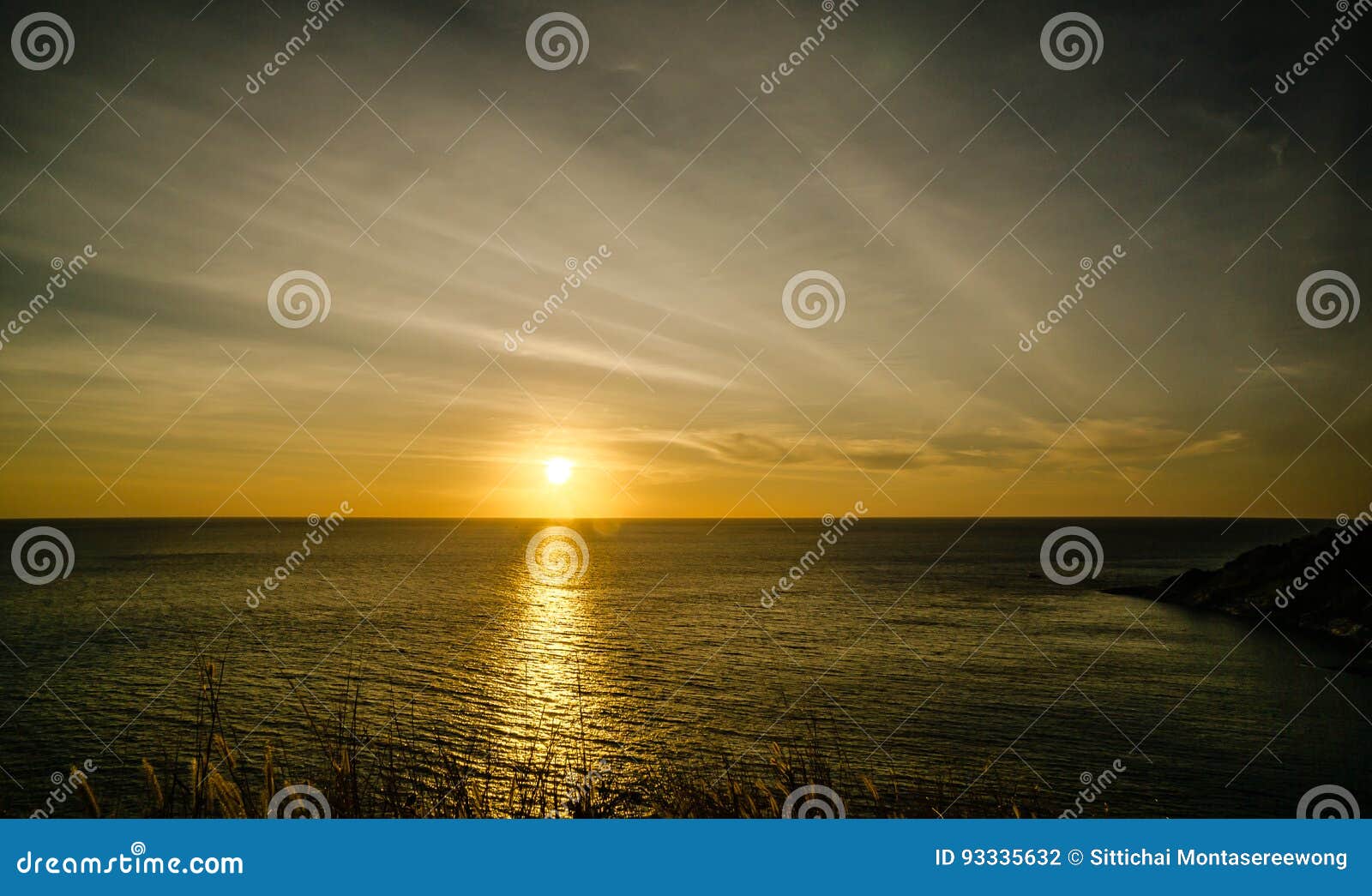 Seascape with Blue Sky View Point Overlooking the Sunset. Stock Photo ...