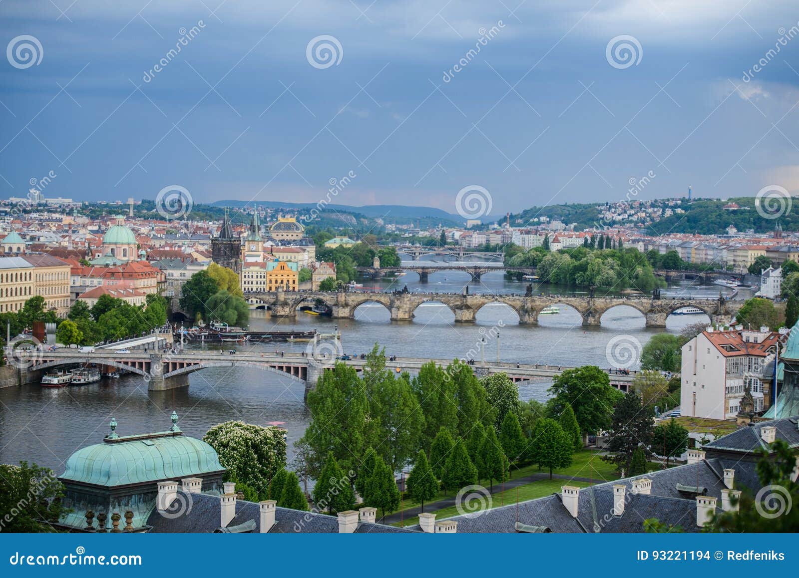 Beautiful View of Prague Bridges Stock Photo - Image of czech ...