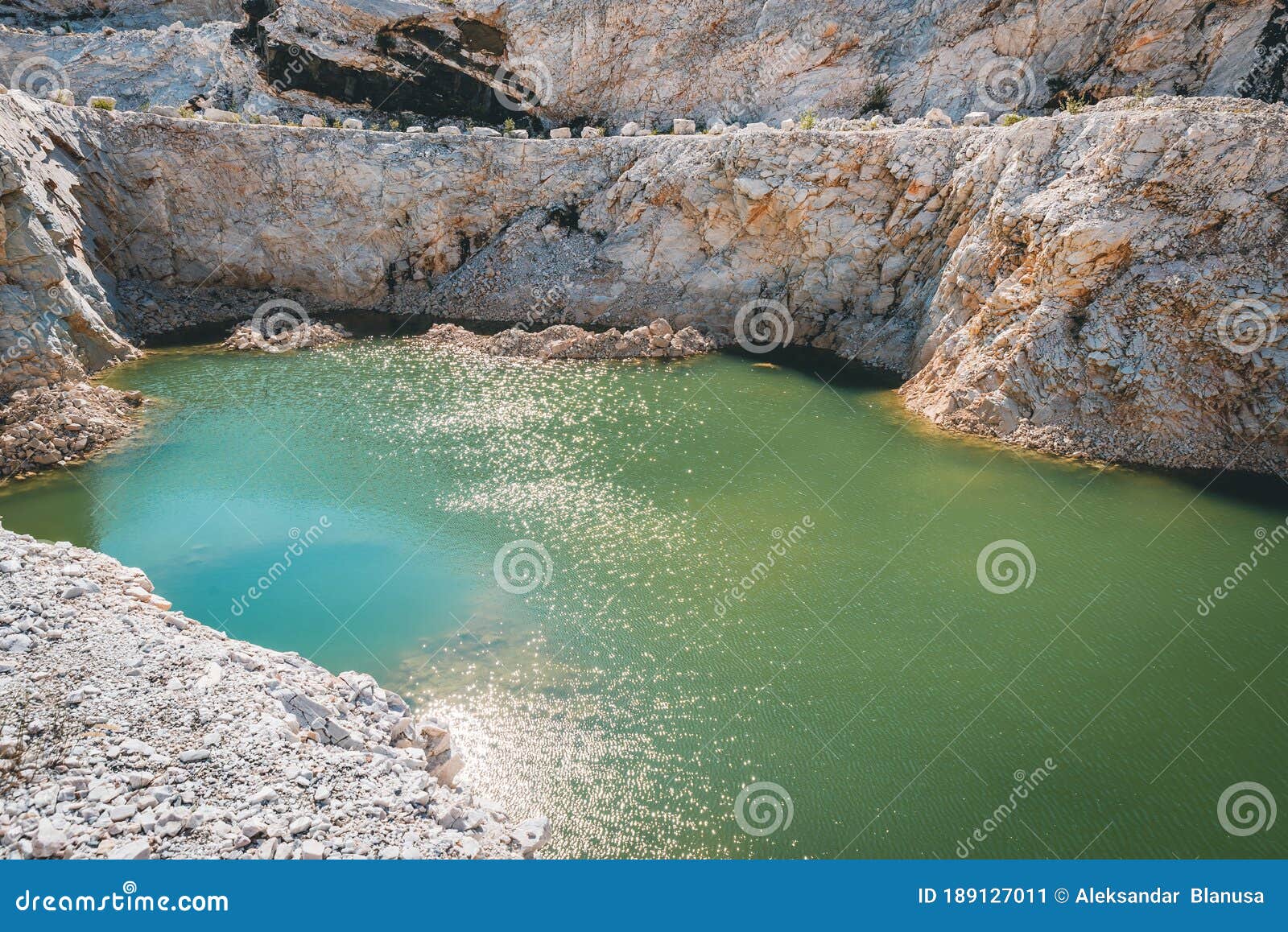 Beautiful View of the Quarry with a Small Lake in the Middle Stock ...