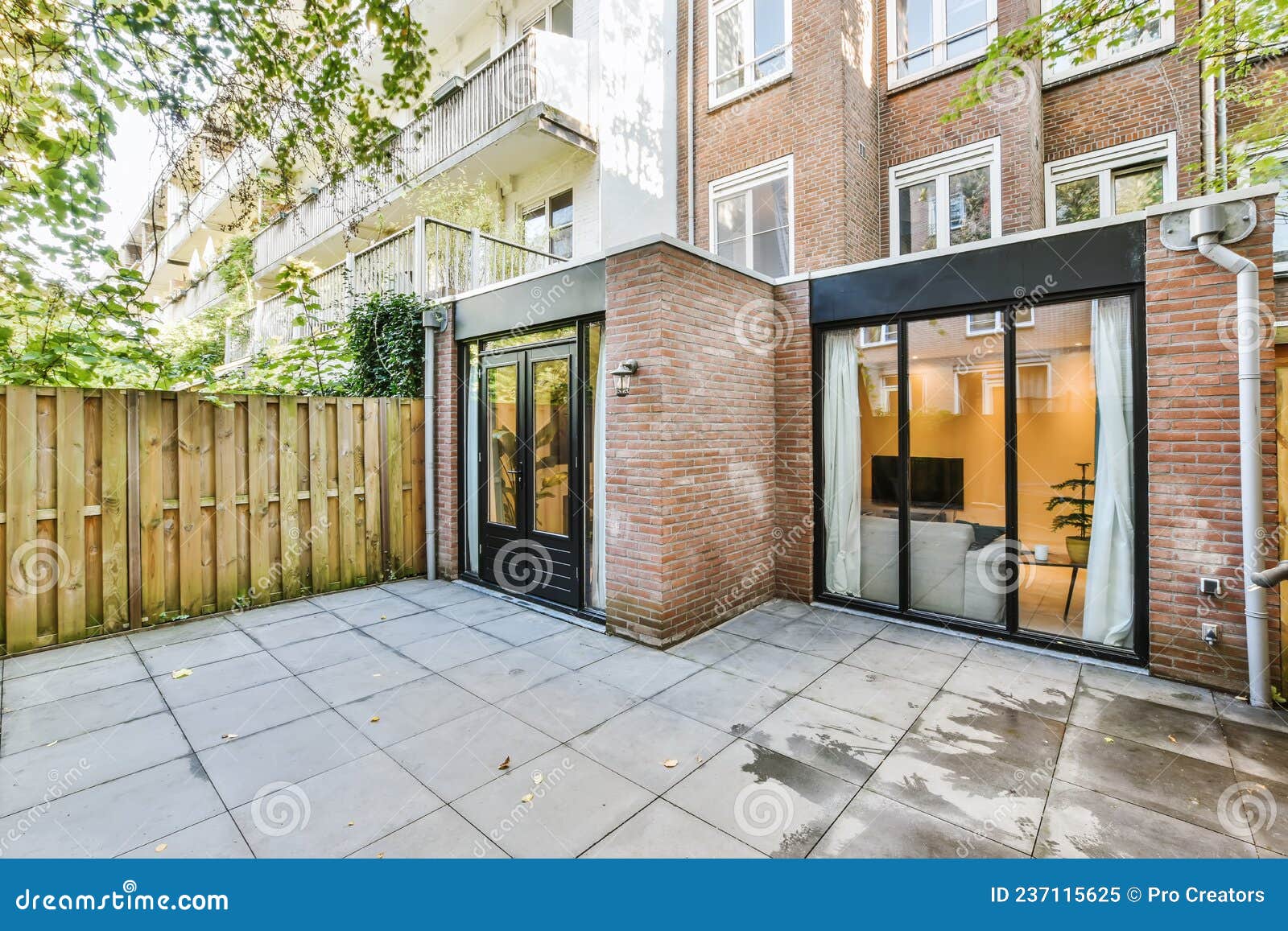 Residential building yard stock image. Image of yard - 237115625