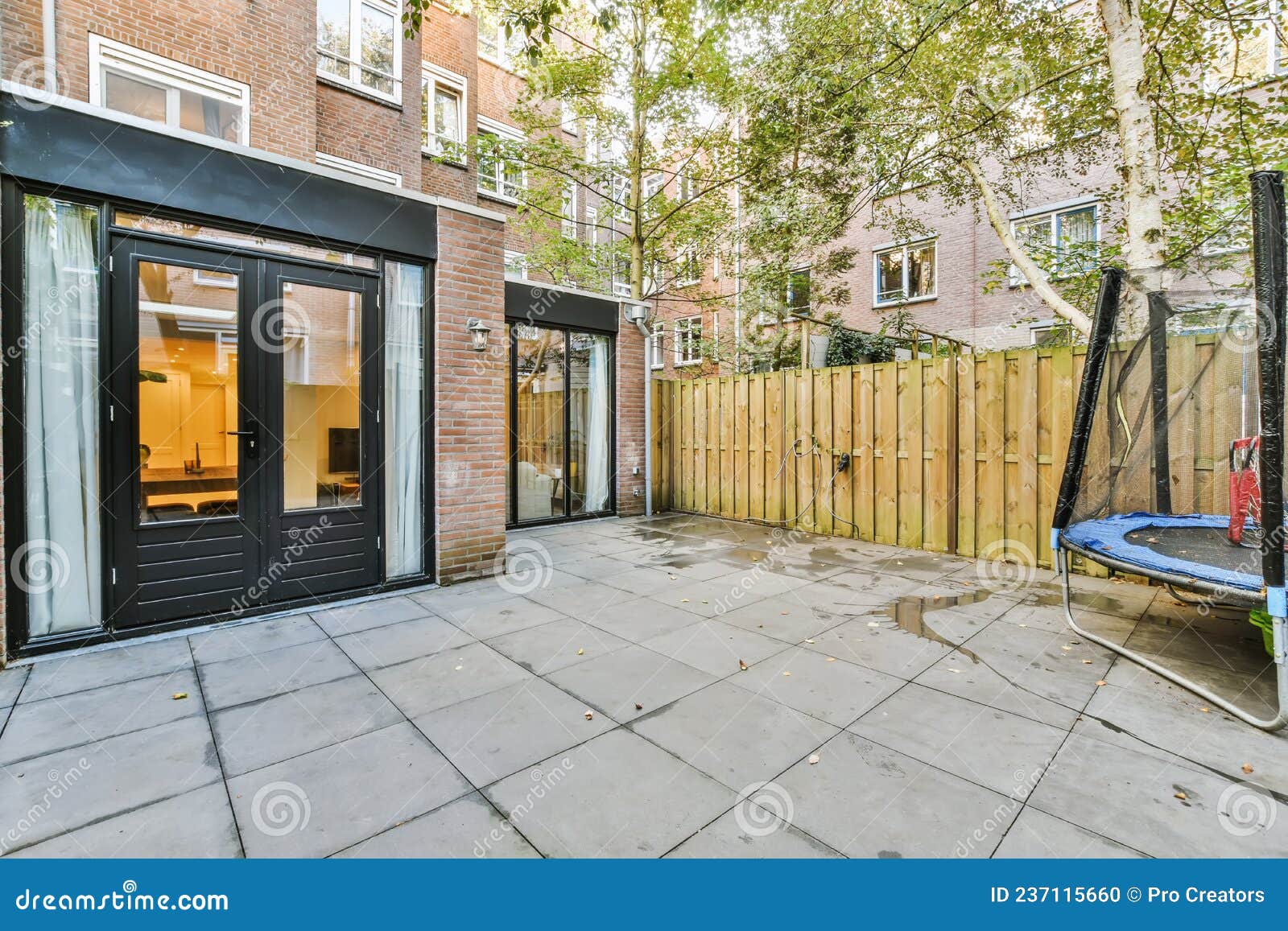 Residential building yard stock photo. Image of back - 237115660