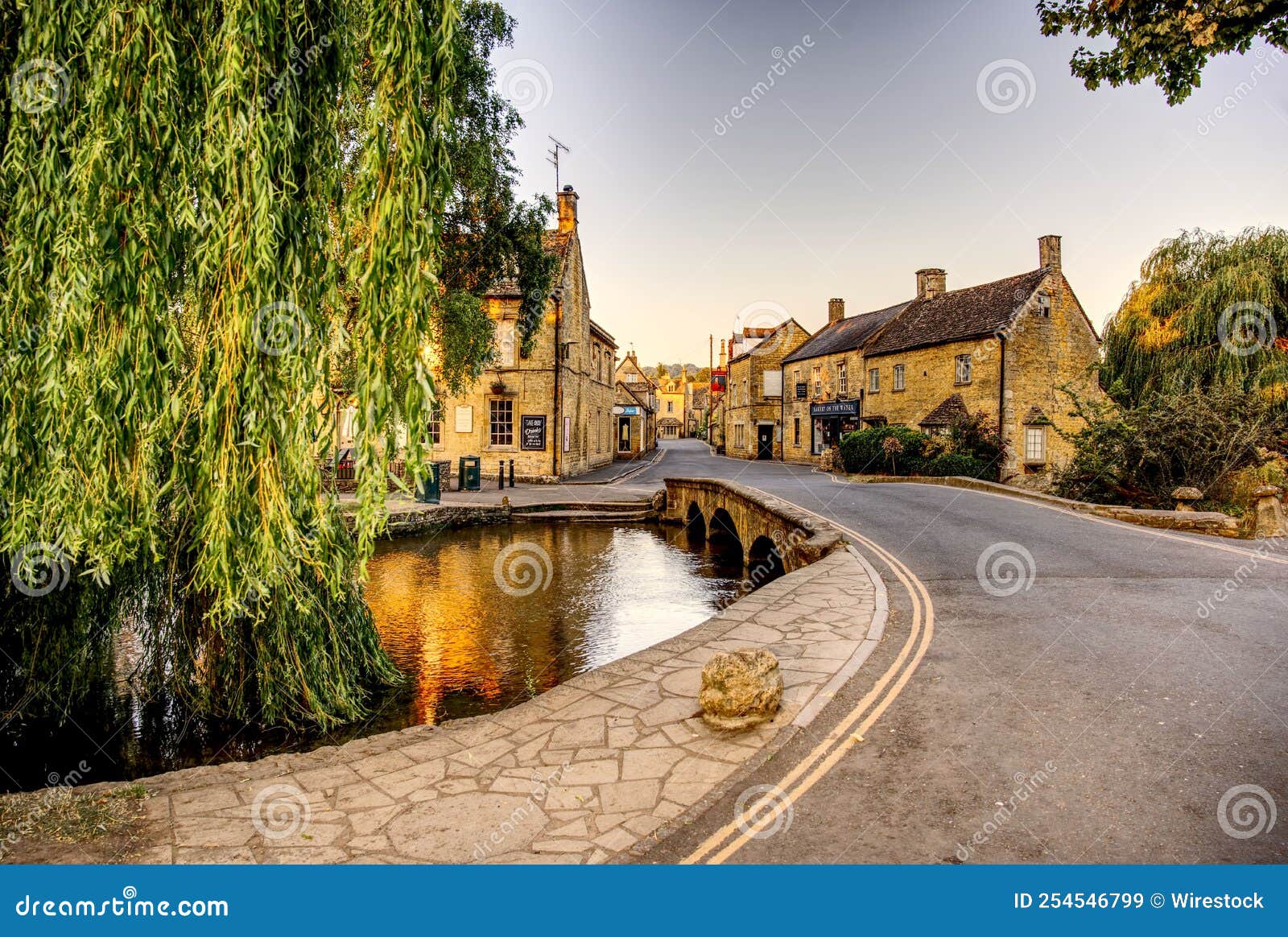 Beautiful View of River Windrush through Bourton Stock Image - Image of ...