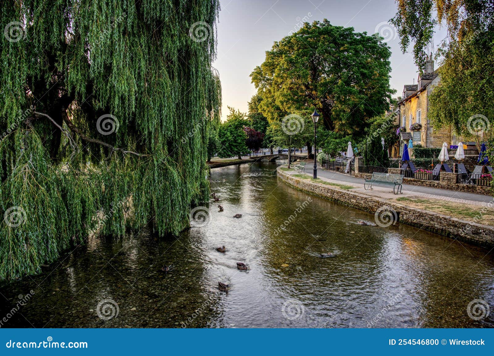 Beautiful View of River Windrush through Bourton Stock Photo - Image of ...