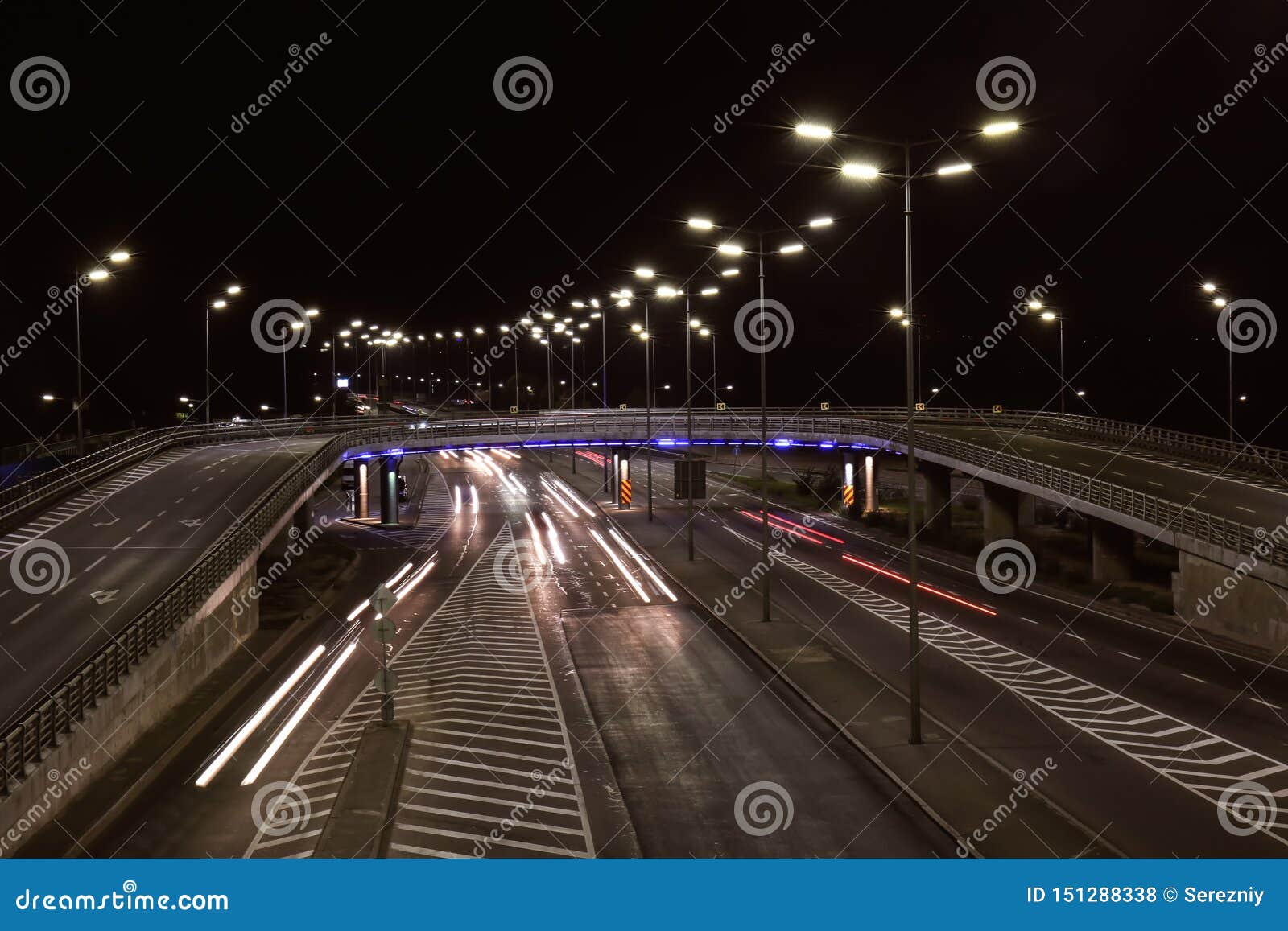 Beautiful View of Road in City at Night Stock Photo - Image of lights ...