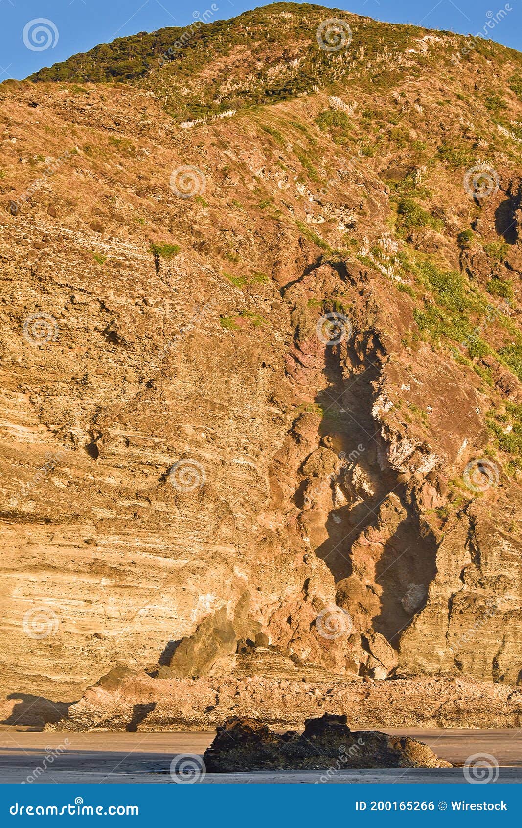 Beautiful View of Rockfall Scars at Takatu Head Cliff Stock Photo ...
