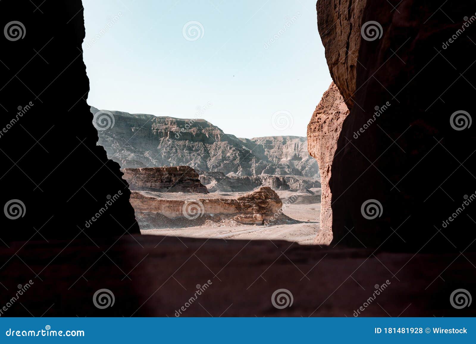 Beautiful View of the Rocks and Cliff in a Desert Captured from Inside ...
