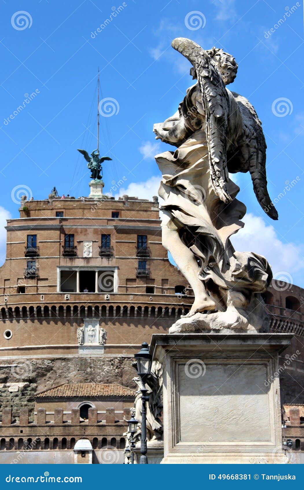 Beautiful View of Rome Bridge of Angels Stock Image - Image of angels ...