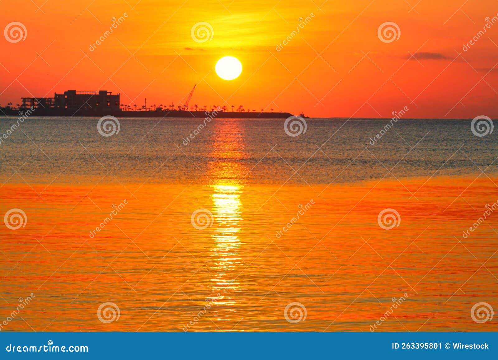 Beautiful View of the Sea and Jetty at Sunset. Stock Image - Image of ...