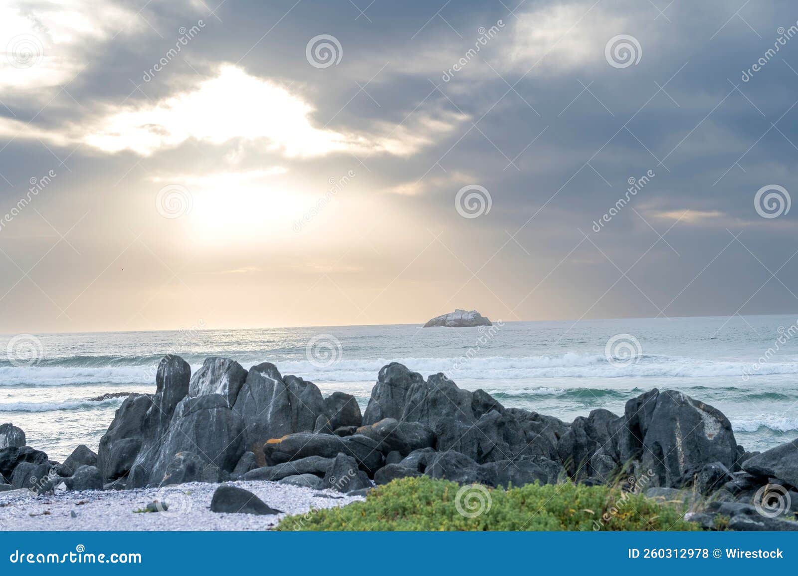 Beautiful View of a Sea with a Rocky Coast in a Daylight Stock Photo ...