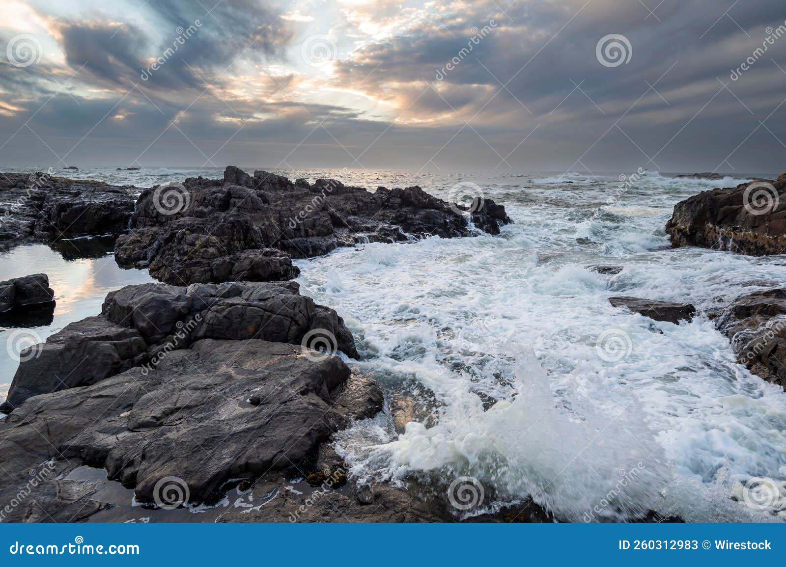 Beautiful View of a Sea with a Rocky Coast in a Daylight Stock Image ...