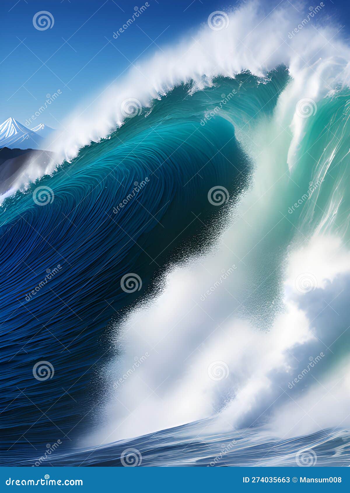 Beautiful View of the Sea , Tsunami Waves , AI Generated Stock Image ...