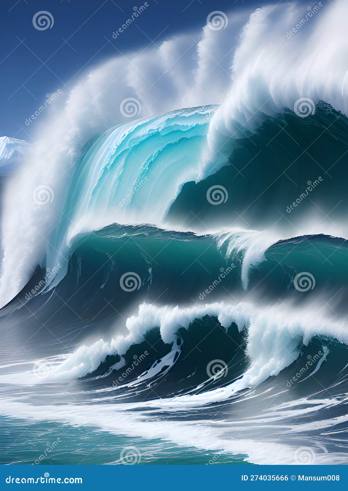 Beautiful View of the Sea , Tsunami Waves , AI Generated Stock Photo ...