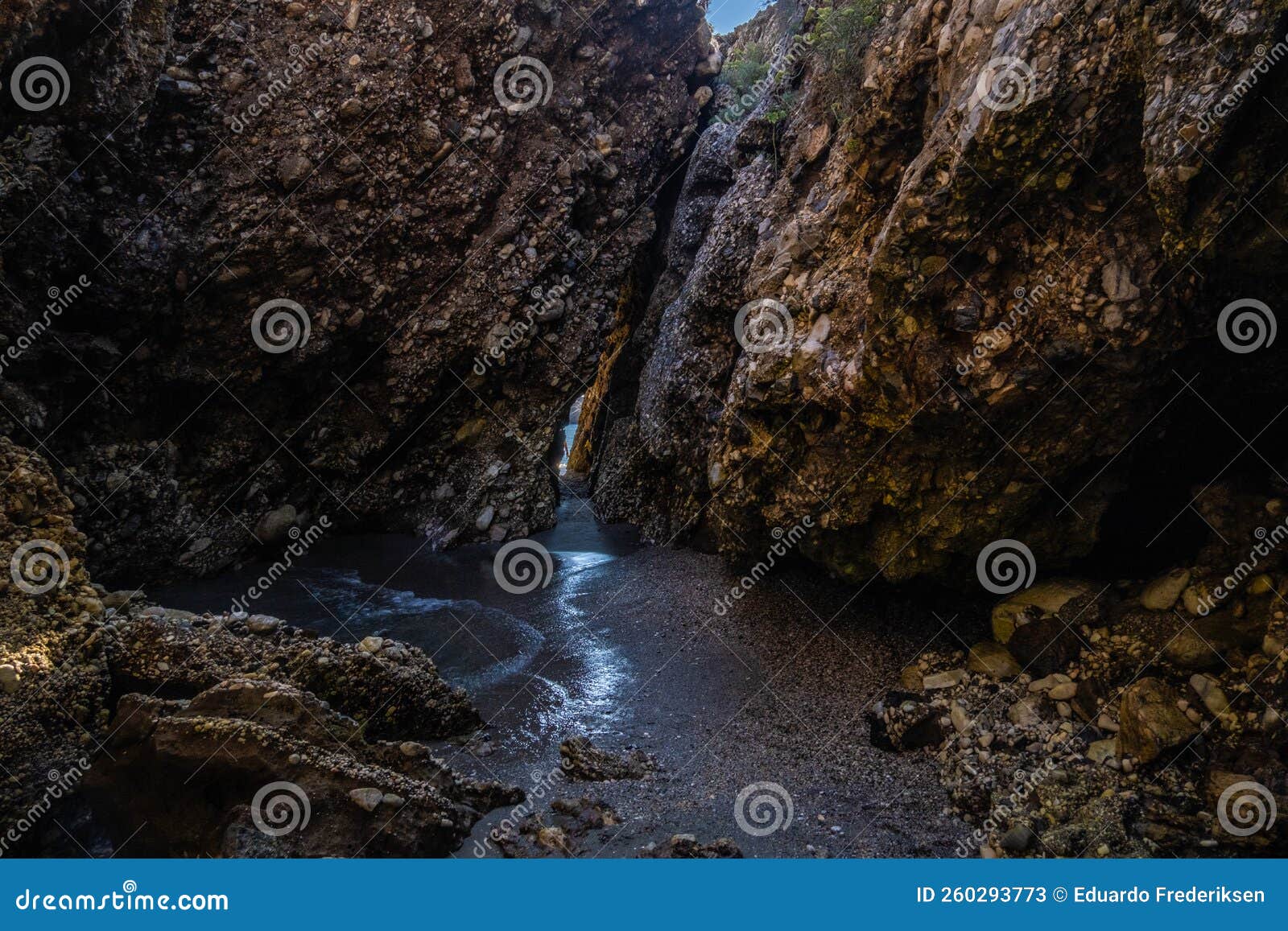 Beautiful View of Secret Path between Rocks in Nerja Beach, Spain Stock ...