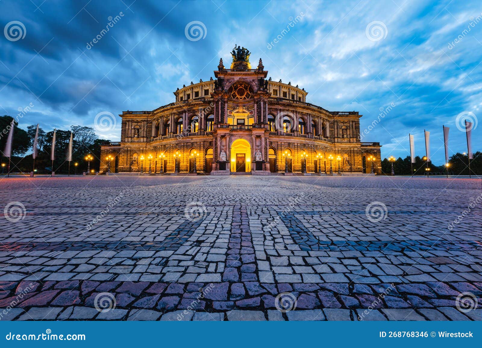 Beautiful View of the Semperoper Dresden Against a Scenic Sky View in ...