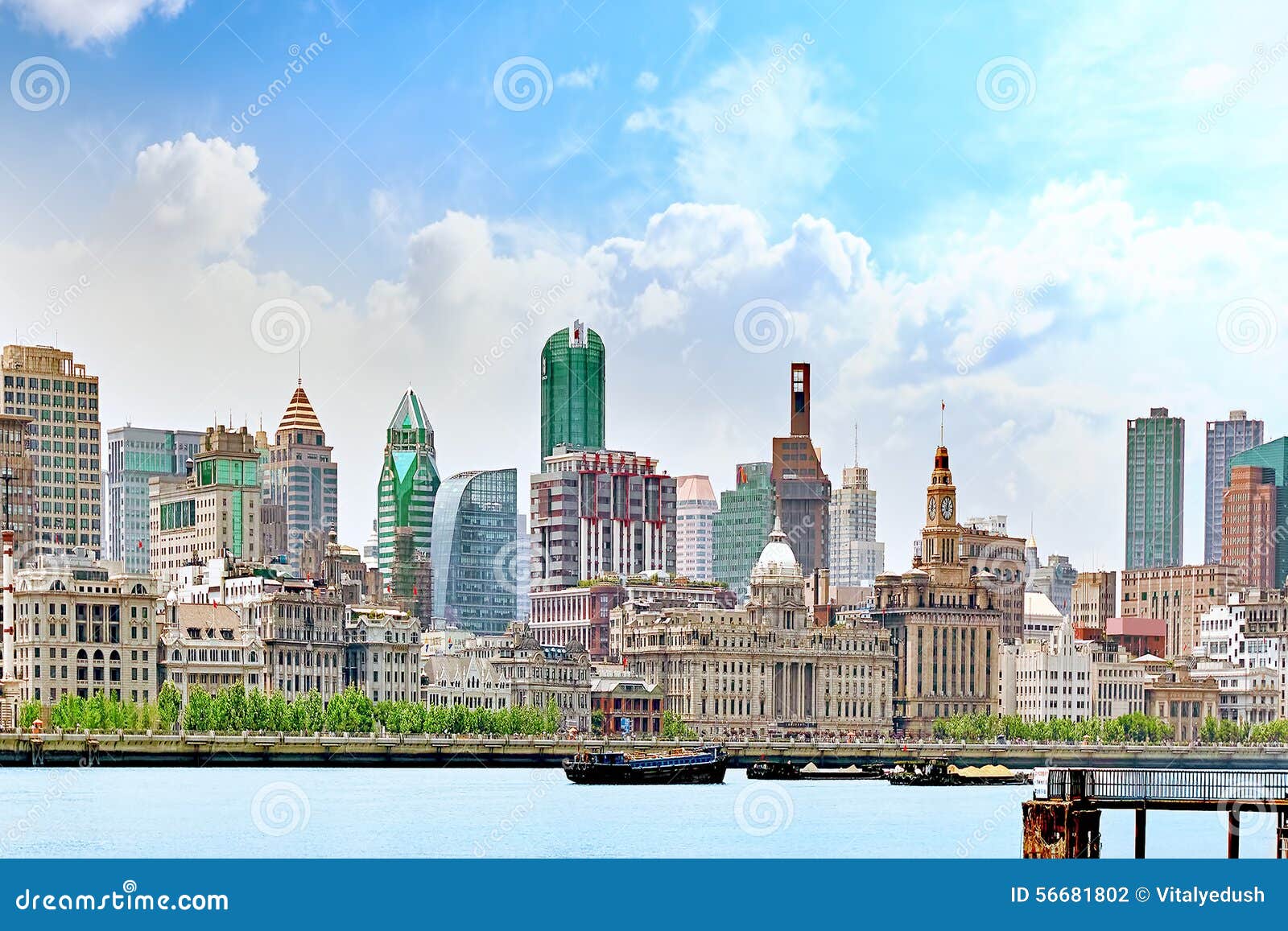 Beautiful View of Shanghai - Bund or Waitan Waterfront. Stock Photo ...