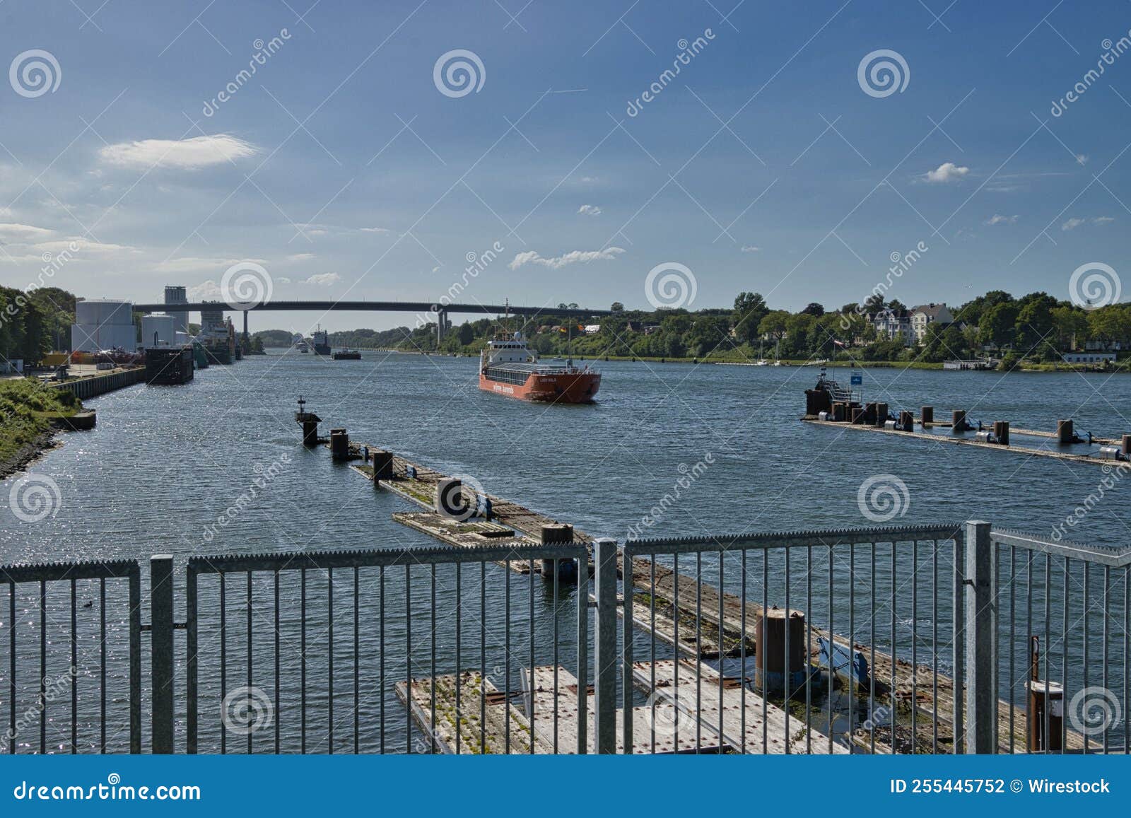 Beautiful View of a Ship Entering the Lock. Stock Photo - Image of ...