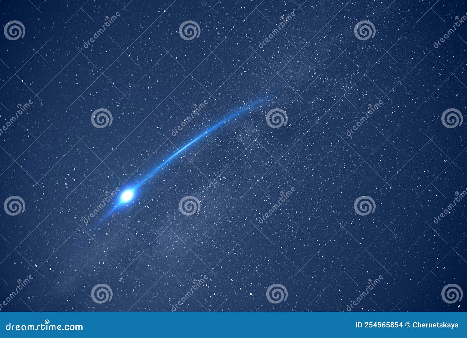 Beautiful View of Shooting Star in Night Sky Stock Photo - Image of ...