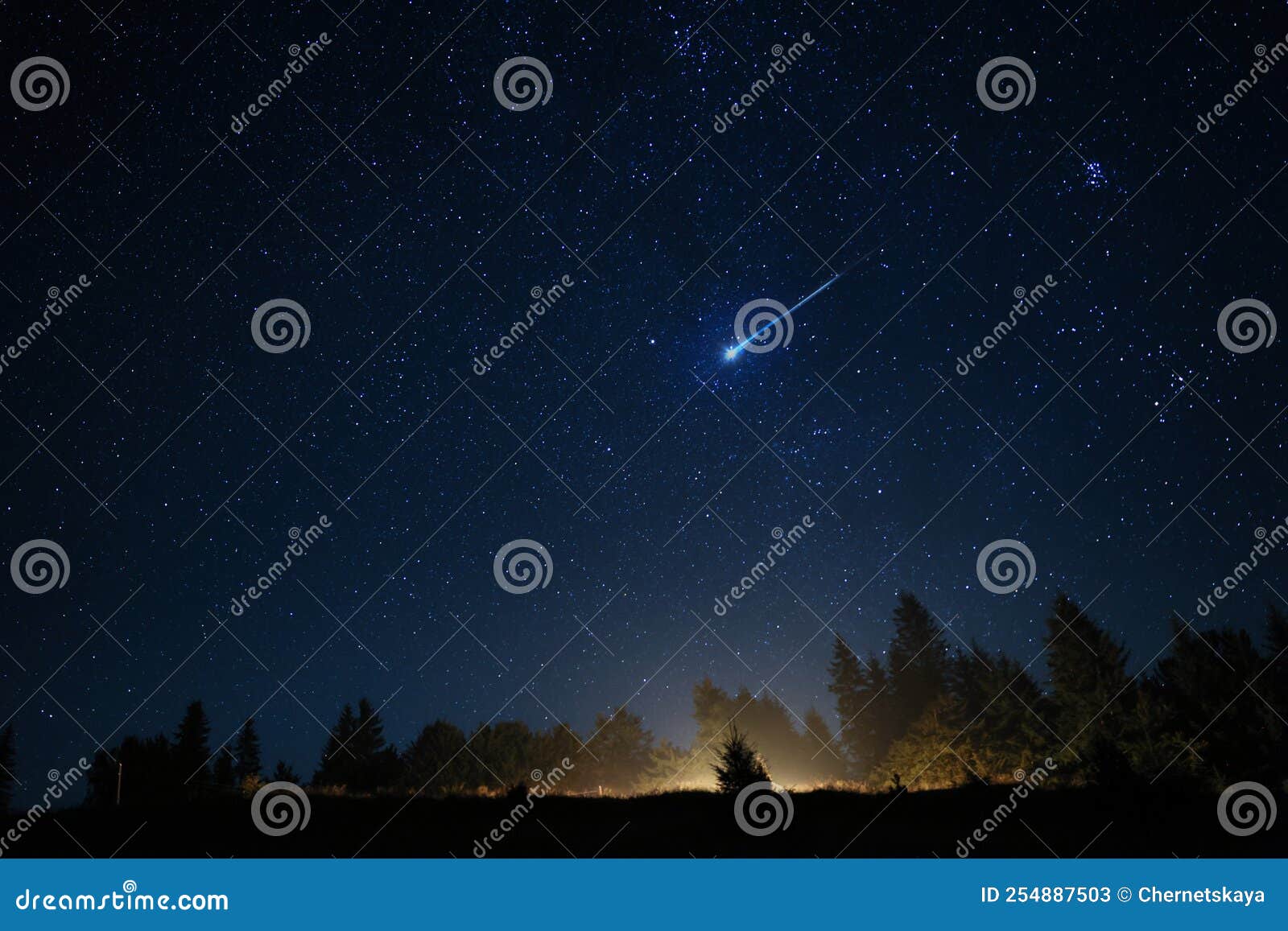 Beautiful View of Shooting Star in Sky Stock Image - Image of ...
