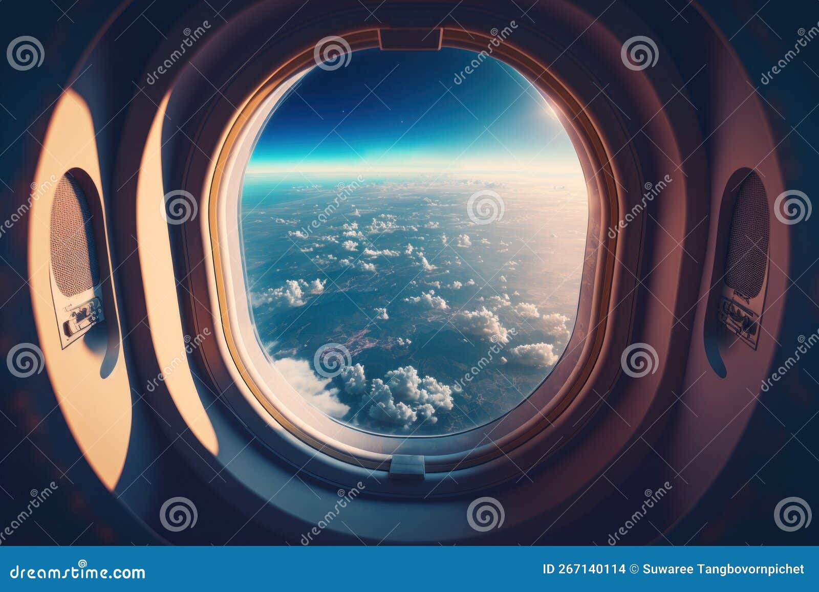 Beautiful View of Sky from Airplane Window Background Stock ...