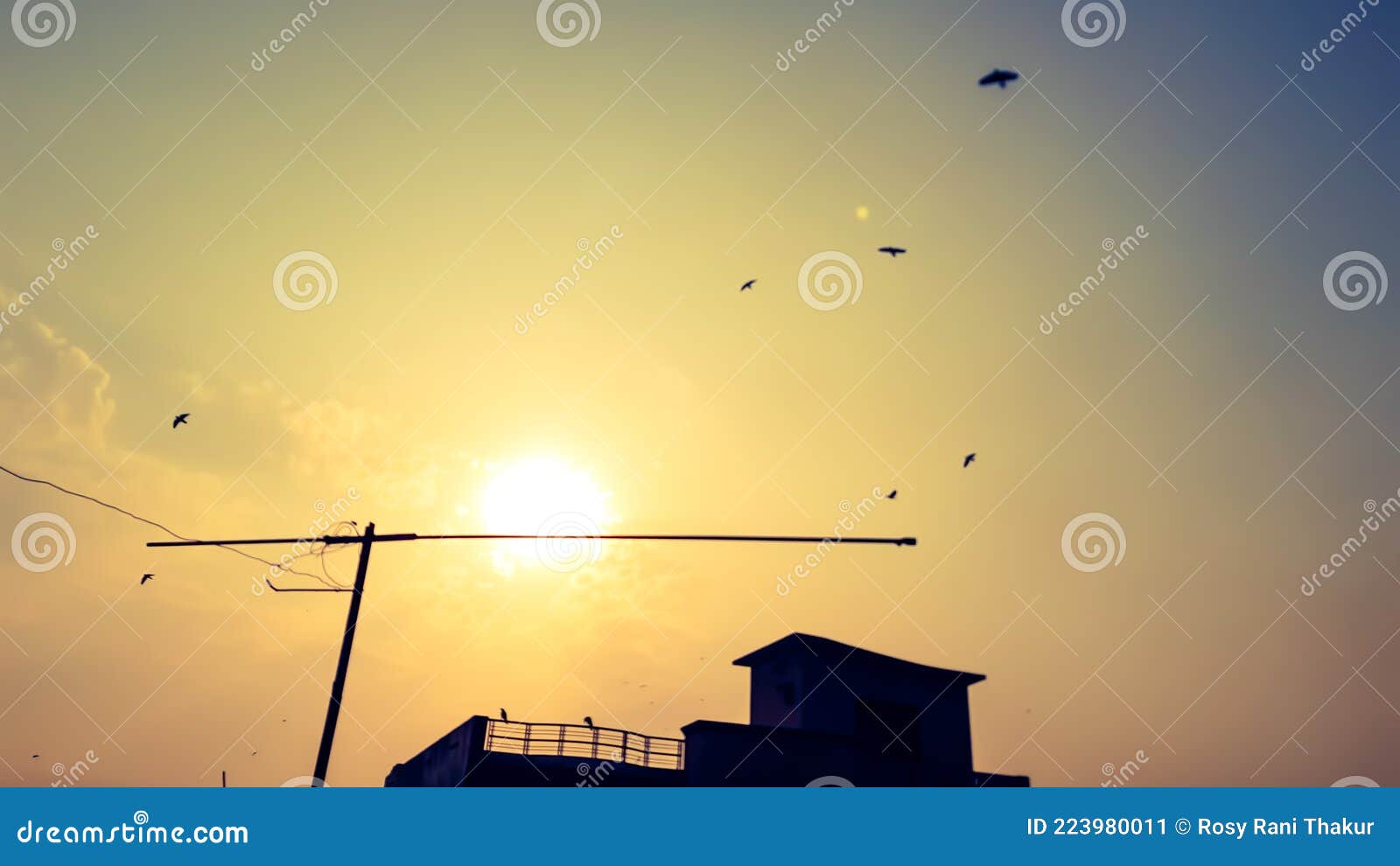 The Beautiful View of the Sky and Around when the Rising Sun at Dawn ...