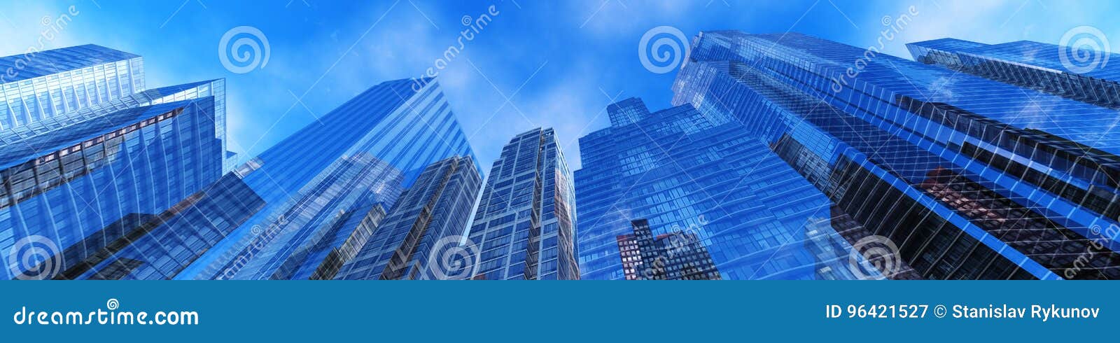 Beautiful View of the Skyscrapers Stock Illustration - Illustration of ...