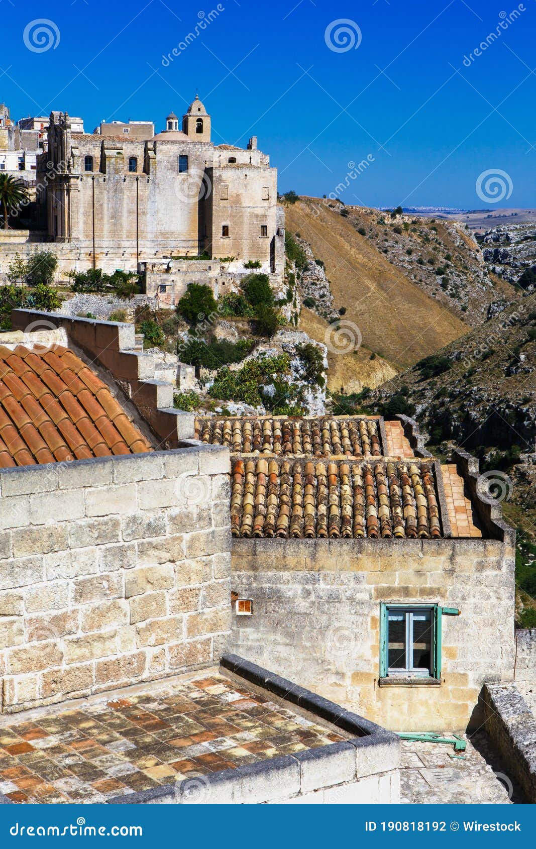 Beautiful View of a Small Town Old Buildings Made from Bricks Stock ...