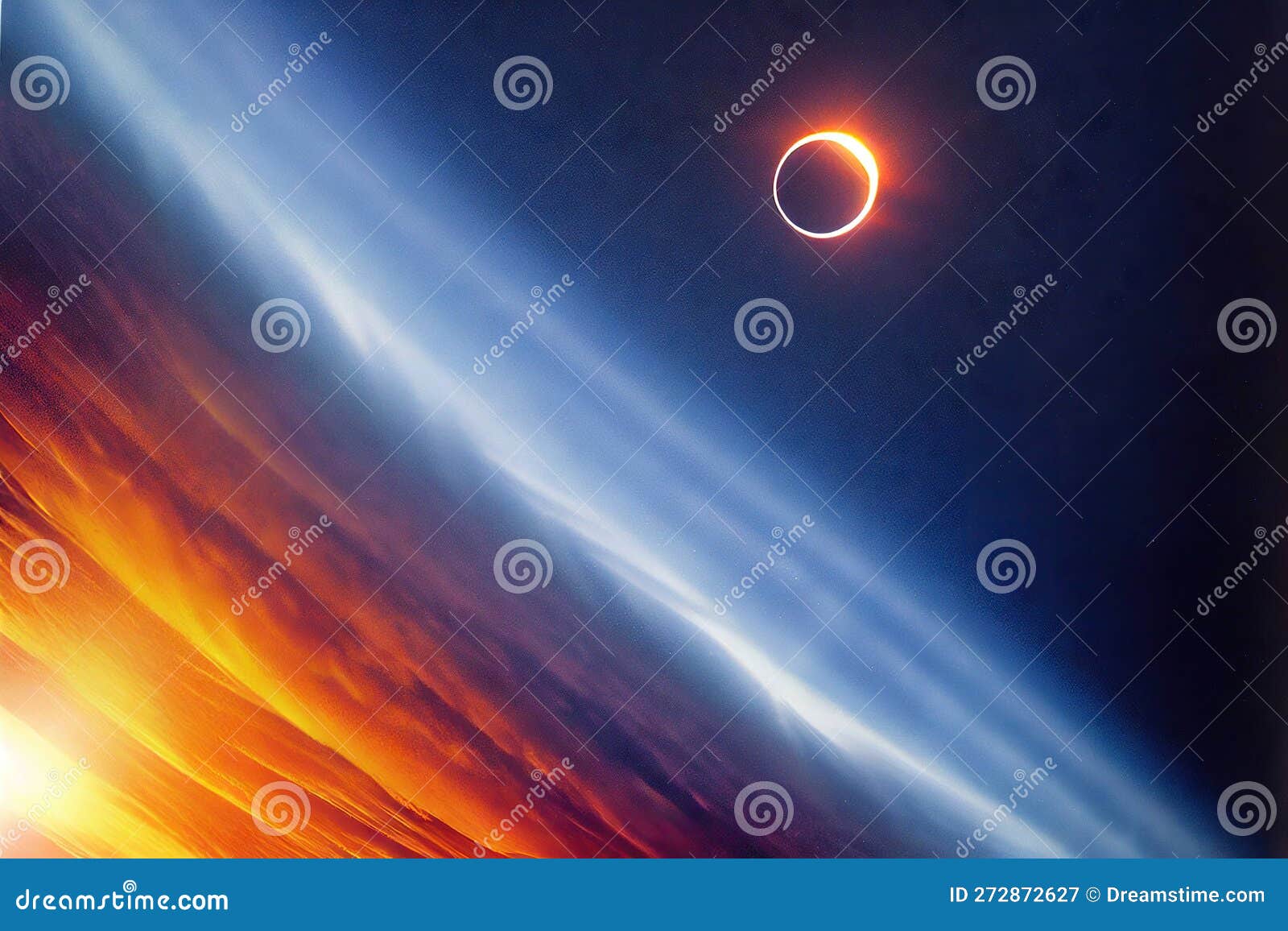 Beautiful View from Space for Total Dormant Eclipse in Dark Sky Stock ...