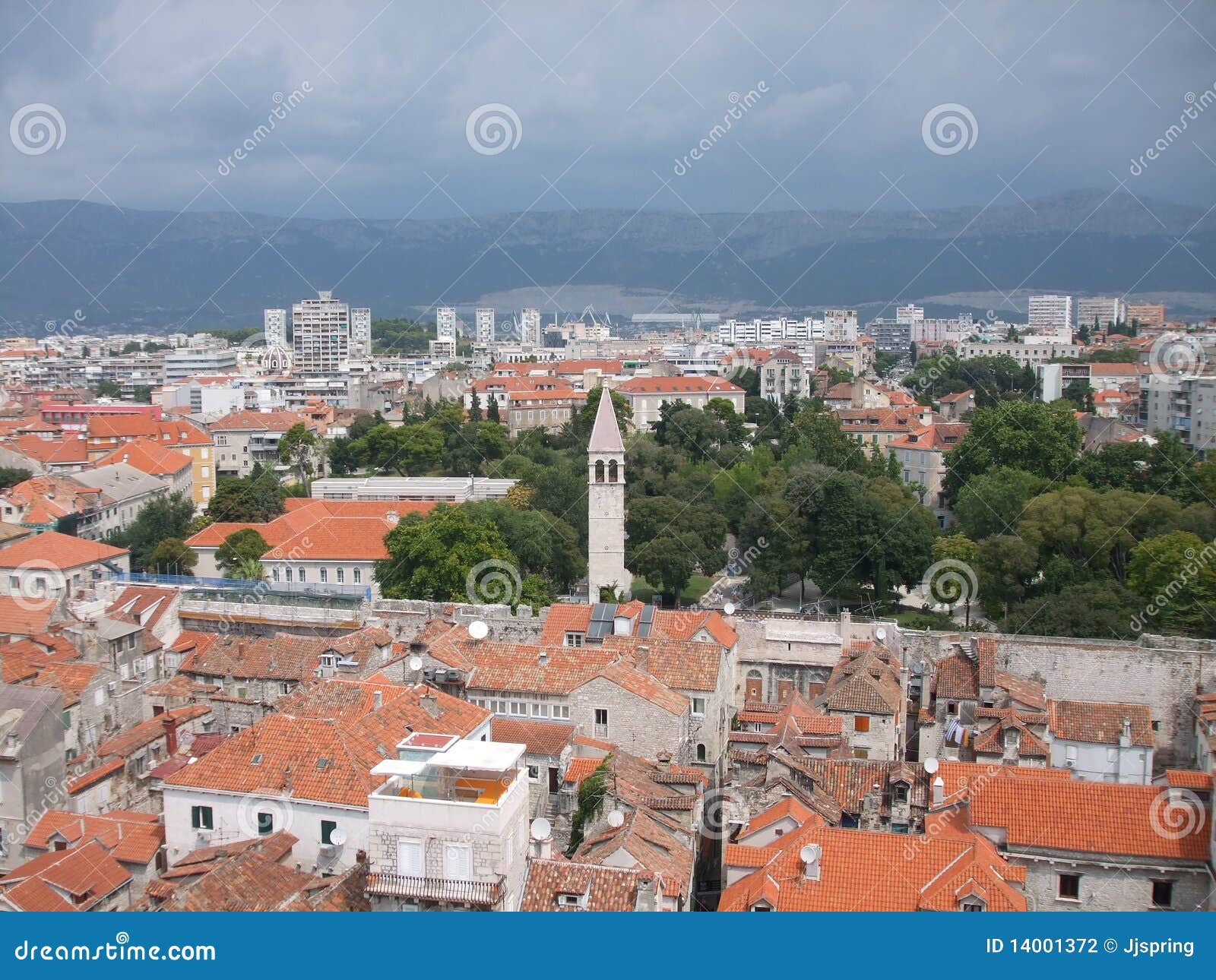 Beautiful view of Split stock photo. Image of campanile - 14001372