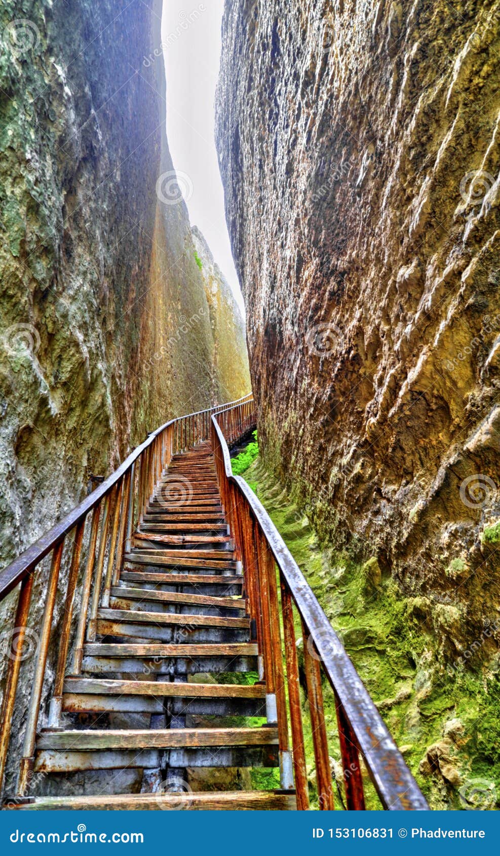 Beautiful View with Stairs in the Cave Stock Image - Image of ladder ...