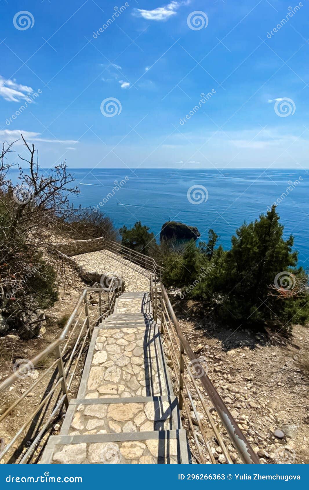 Beautiful View of the the Stairs To the Sea Stock Image - Image of ...