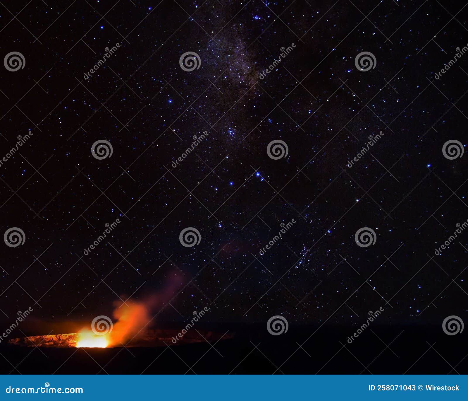 Beautiful View of a Starlit Sky with a Bonfire Under it Stock Image ...