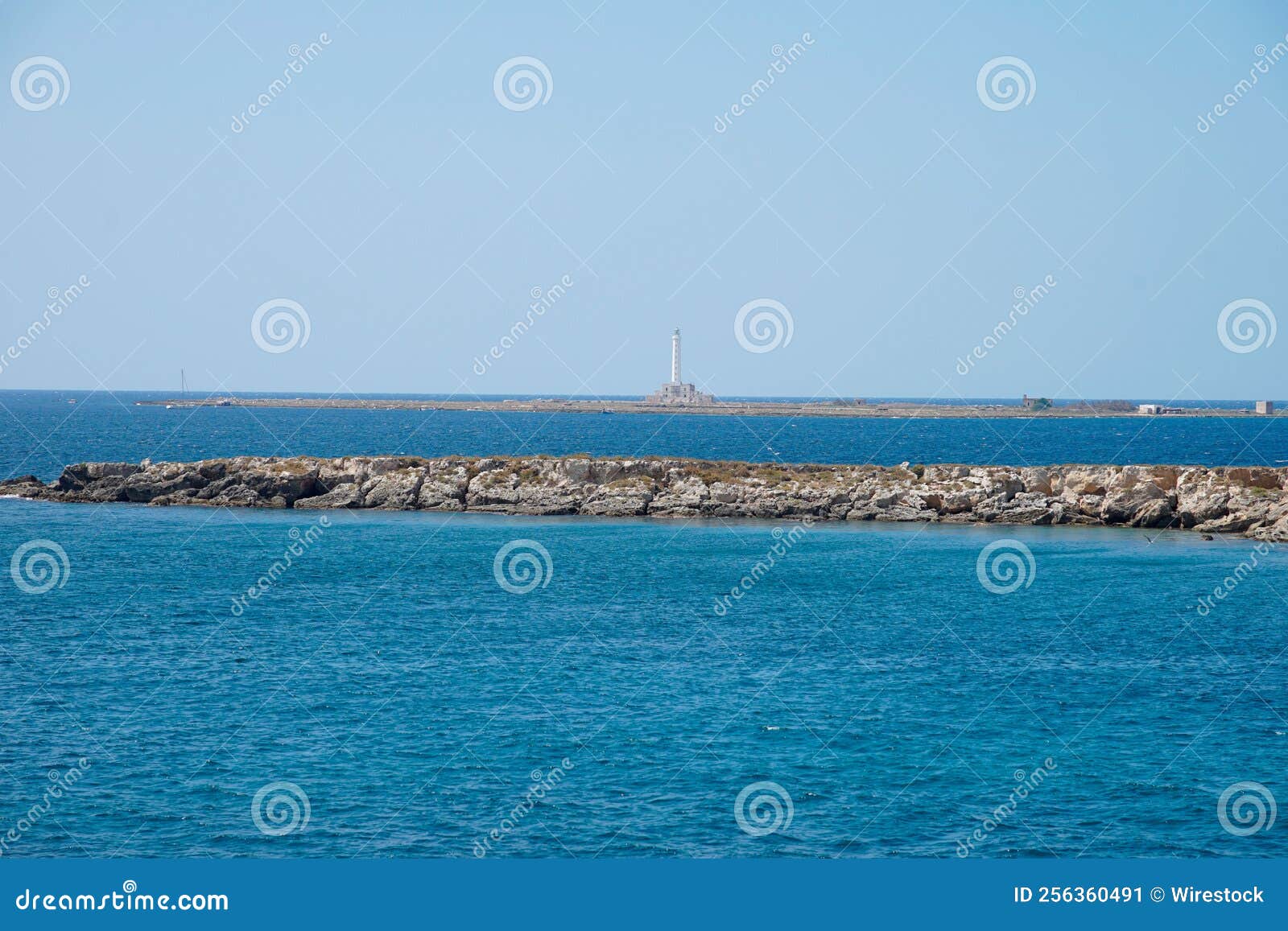 Beautiful View of a Stone Dock in the Sea. Stock Image - Image of water ...