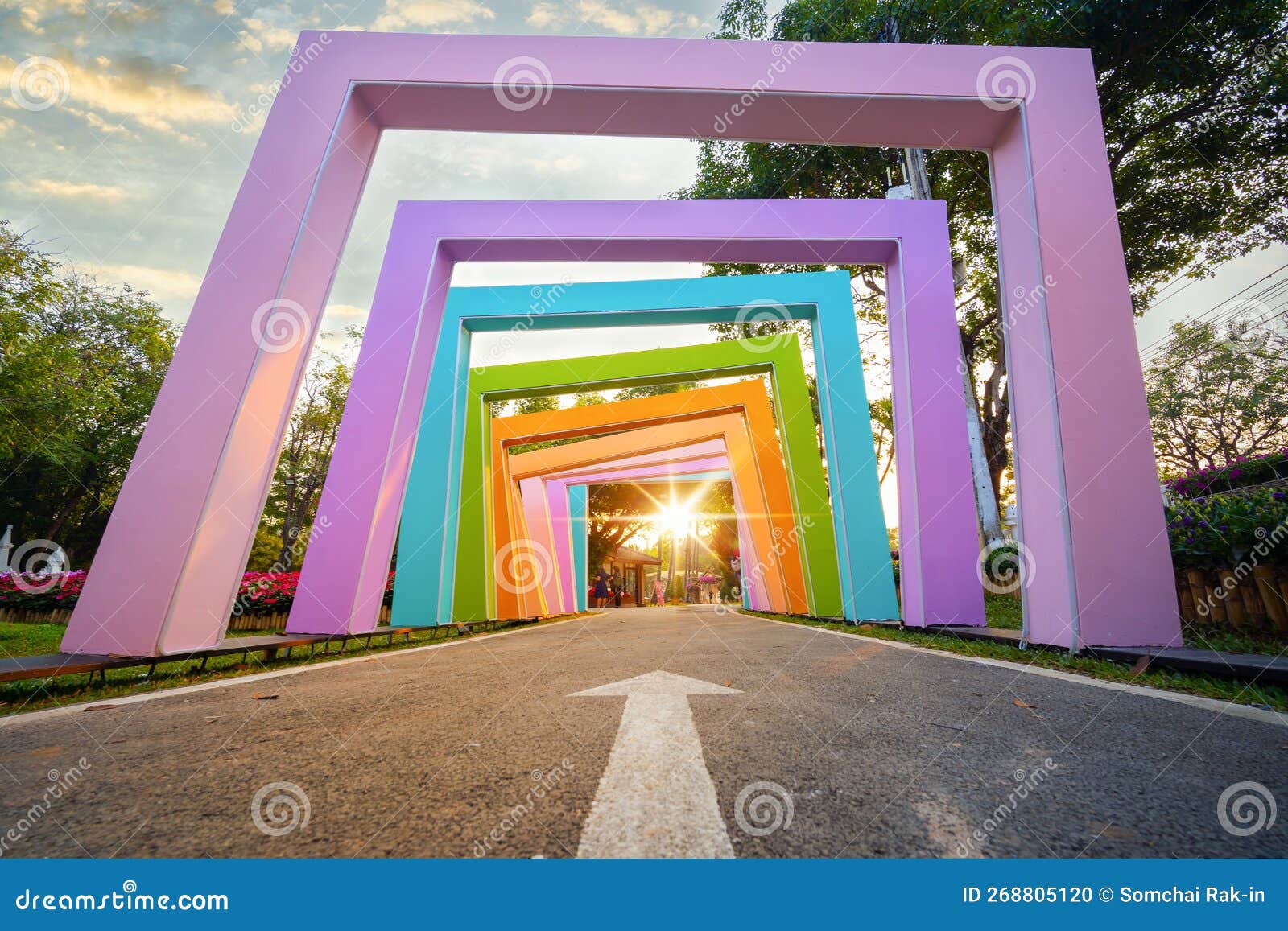 Beautiful View of Sun Shining through Frame at Park, Corridor and Sun ...