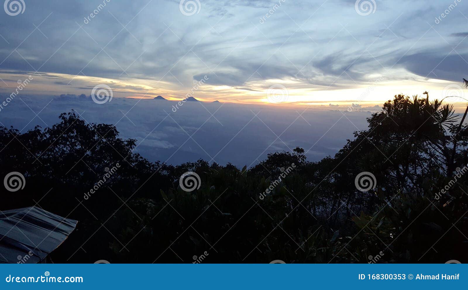 Sunrise Mount Slamet Peak stock image. Image of java - 168300353