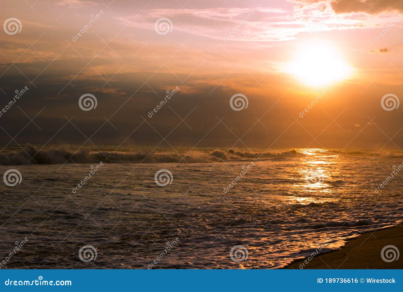 Beautiful View of the Sunset at the Beach Stock Photo - Image of orange ...