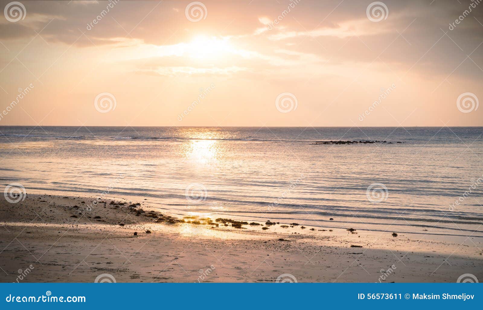 Beautiful View of Sunset on the Beach Stock Image - Image of calm ...